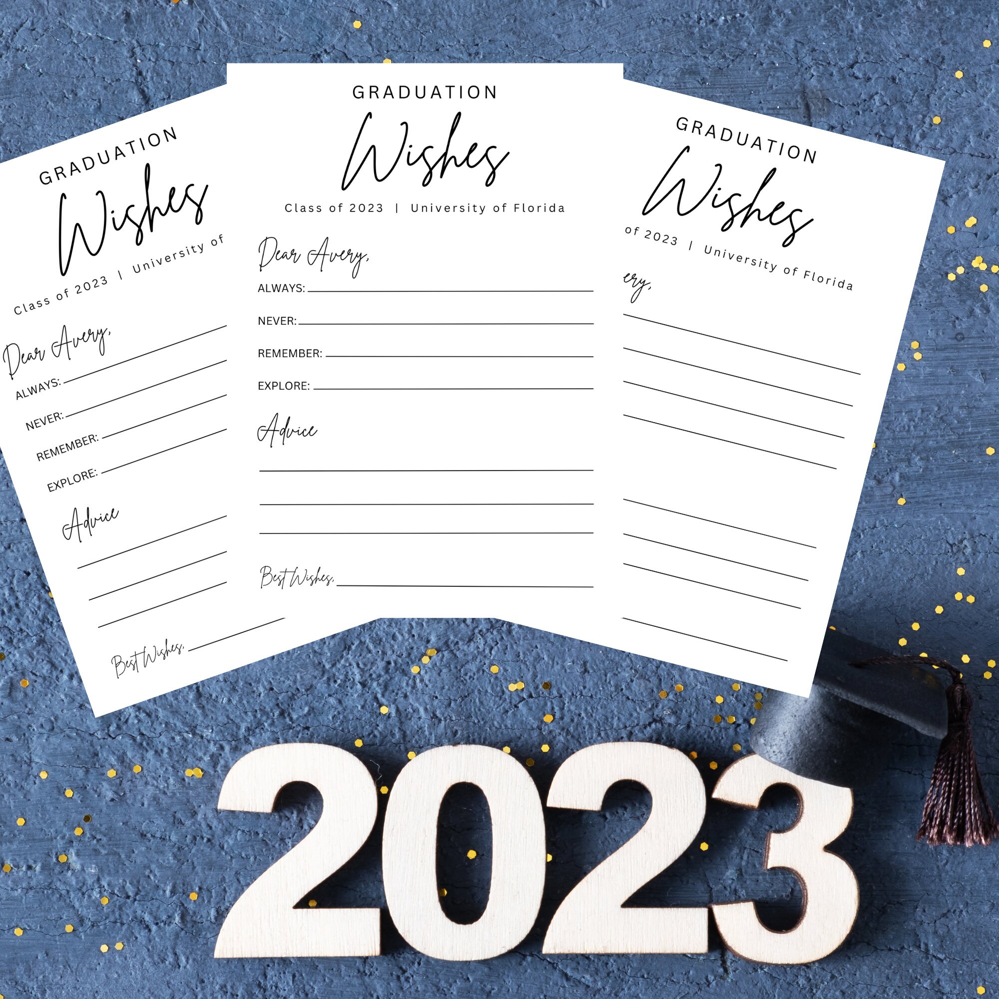 Graduation Advice and Wishes Card Template | Minimalistic Graduation ...