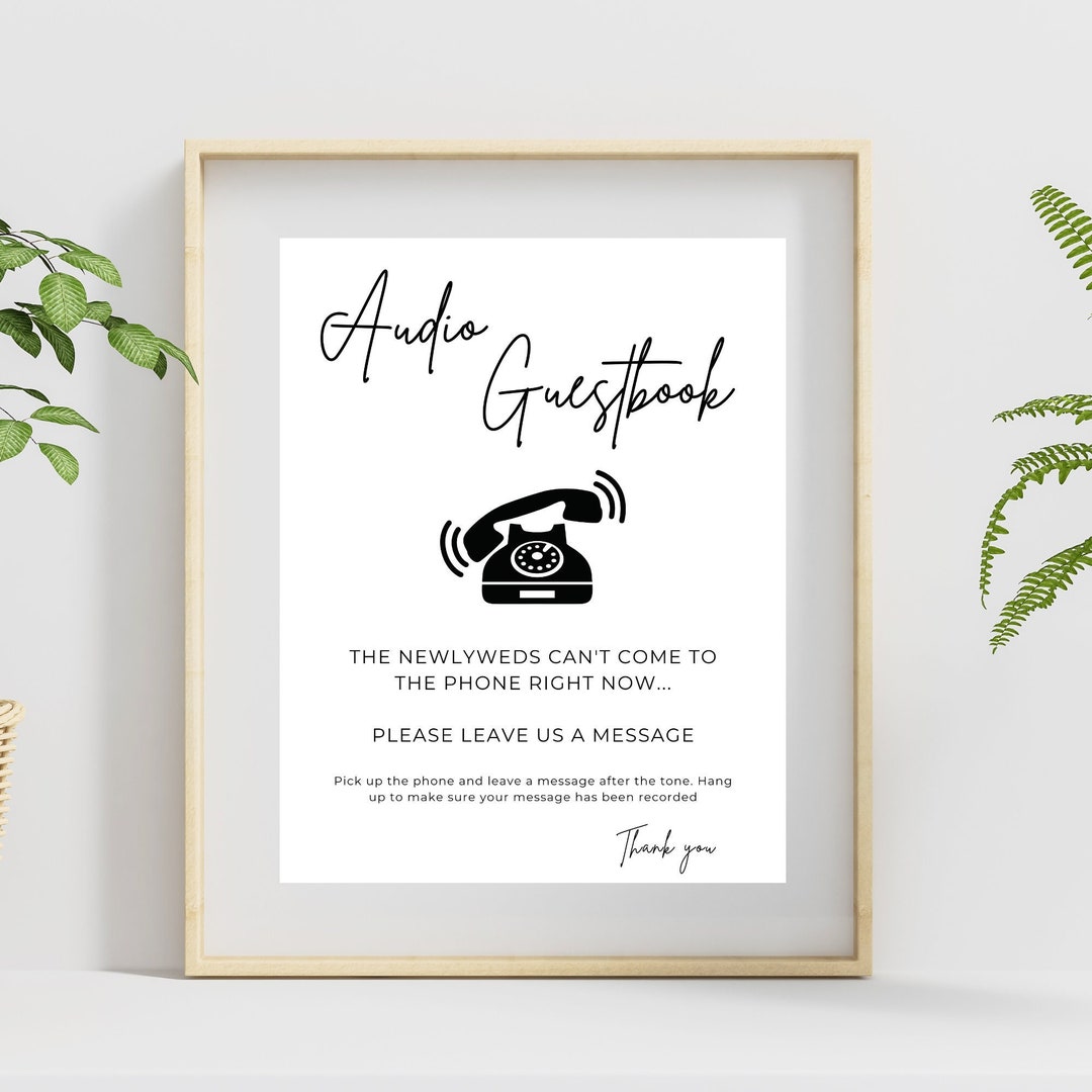 Minimalistic Audio Guest Book Sign Template | Boho Digital Download ...