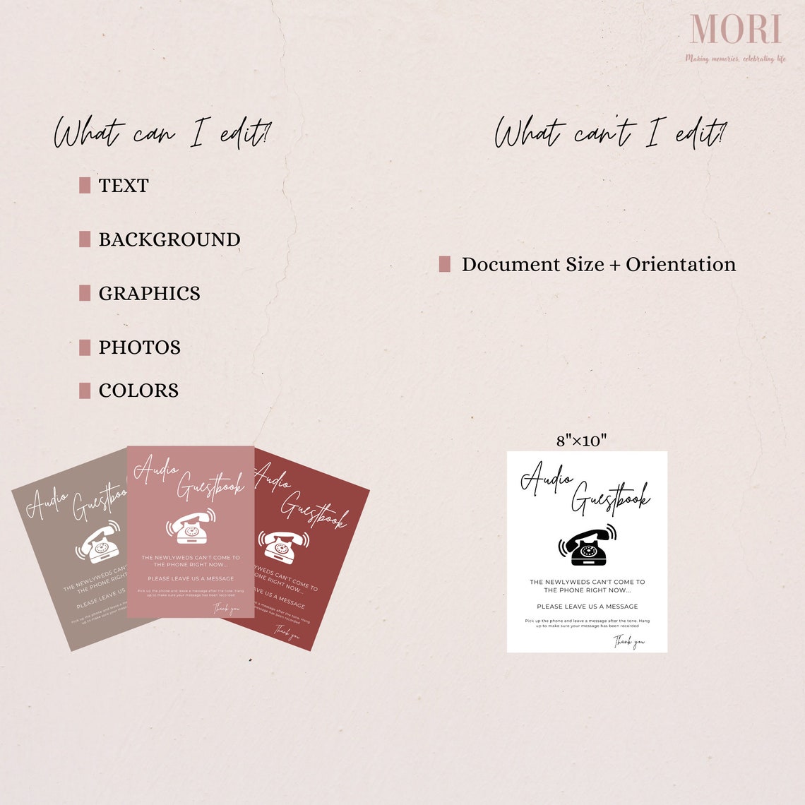 Minimalistic Audio Guest Book Sign Template | Boho Digital Download ...