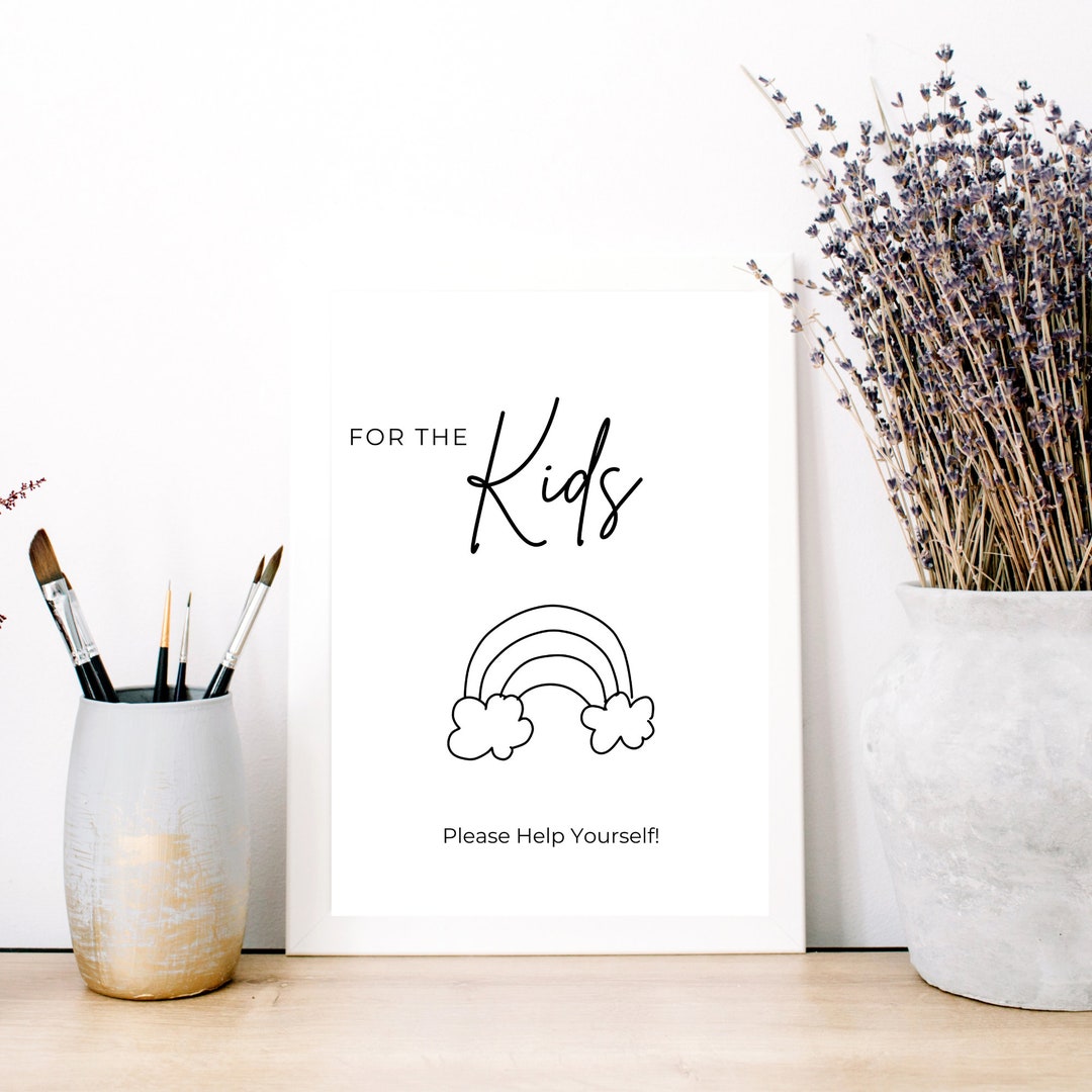 Minimalistic Kids Coloring Book Sign Template | Boho Digital Download ...