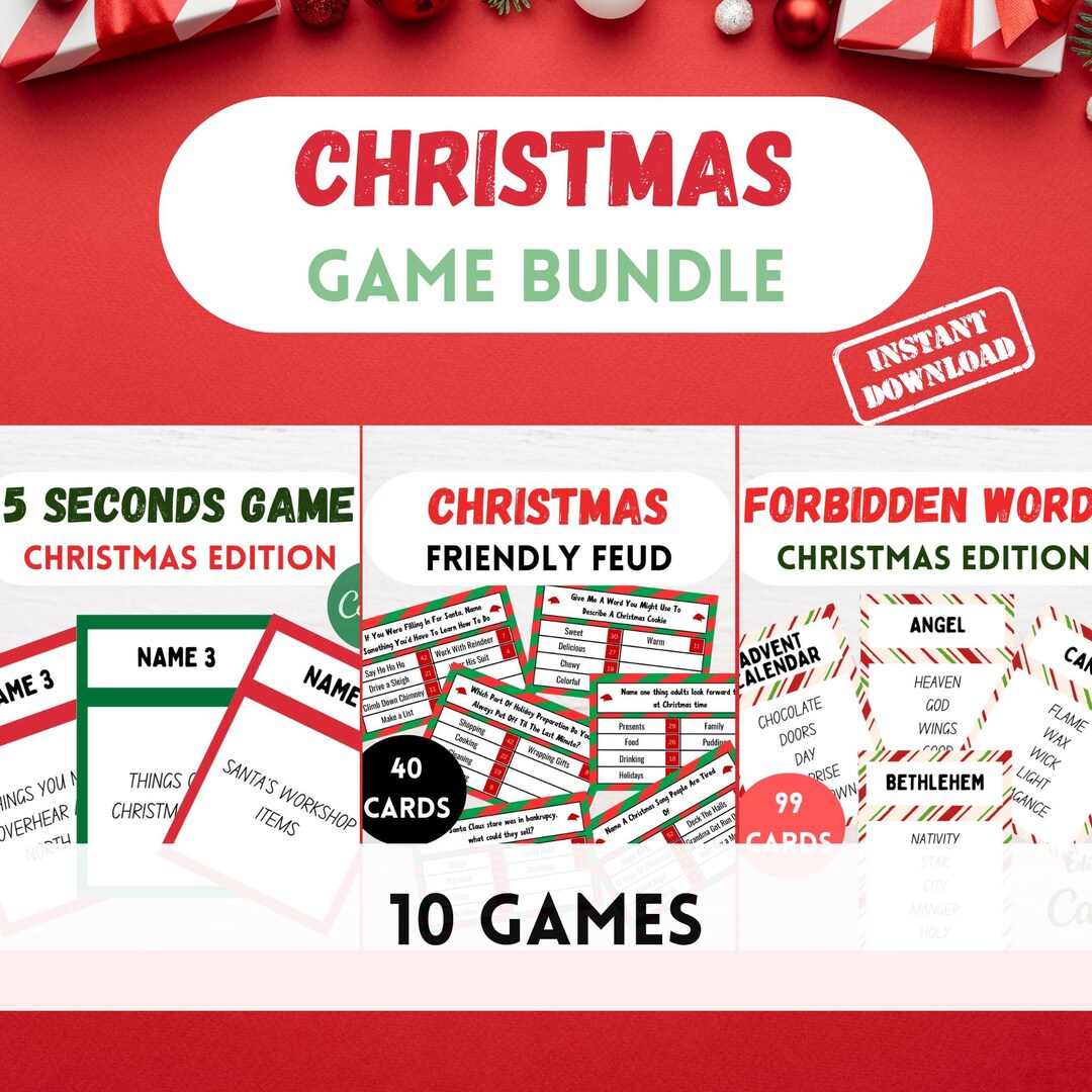 Printable Christmas Game Bundle | Christmas Family Games | Printable ...