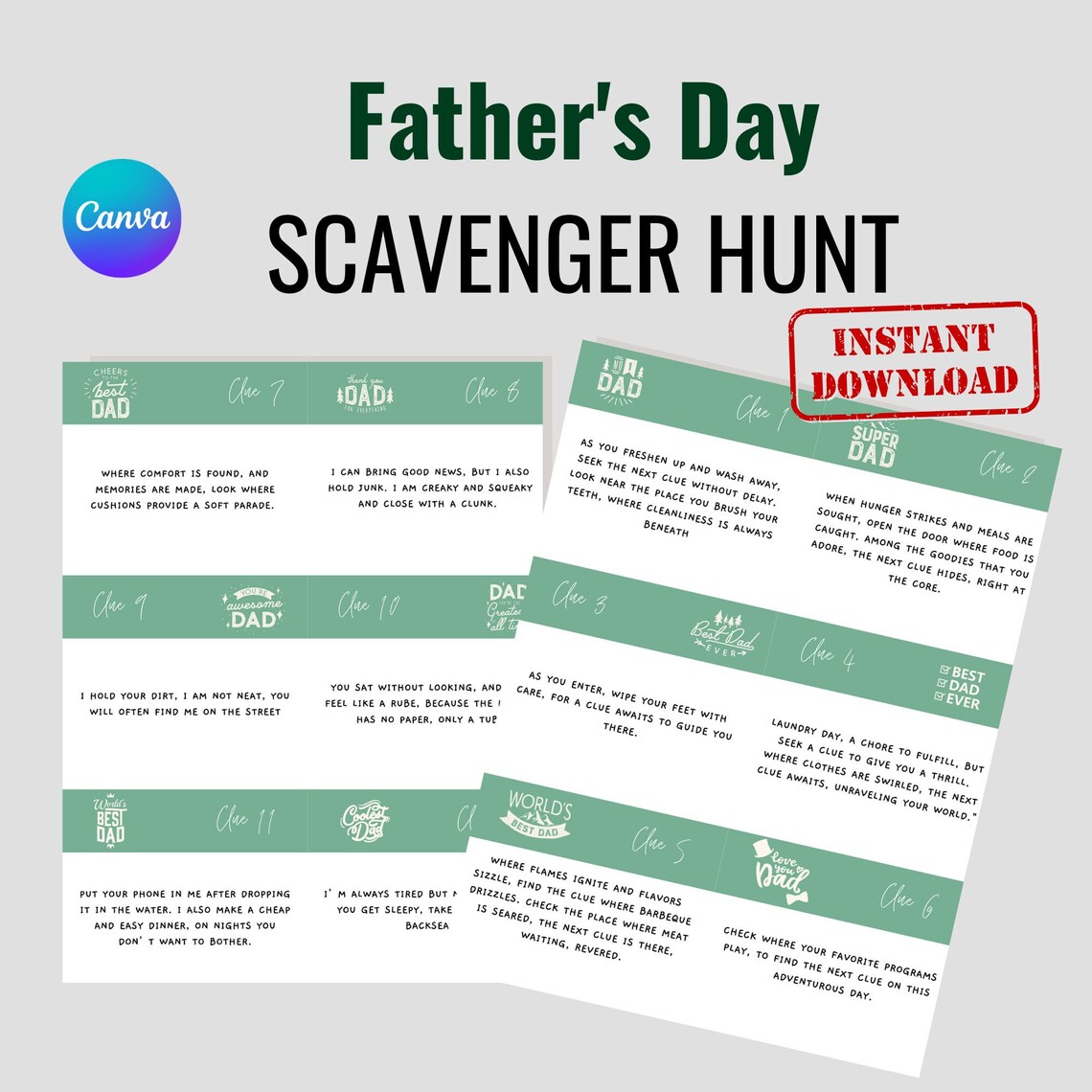 Father's Day Scavenger Hunt | Indoor Scavenger Hunt for Dad | Father's ...