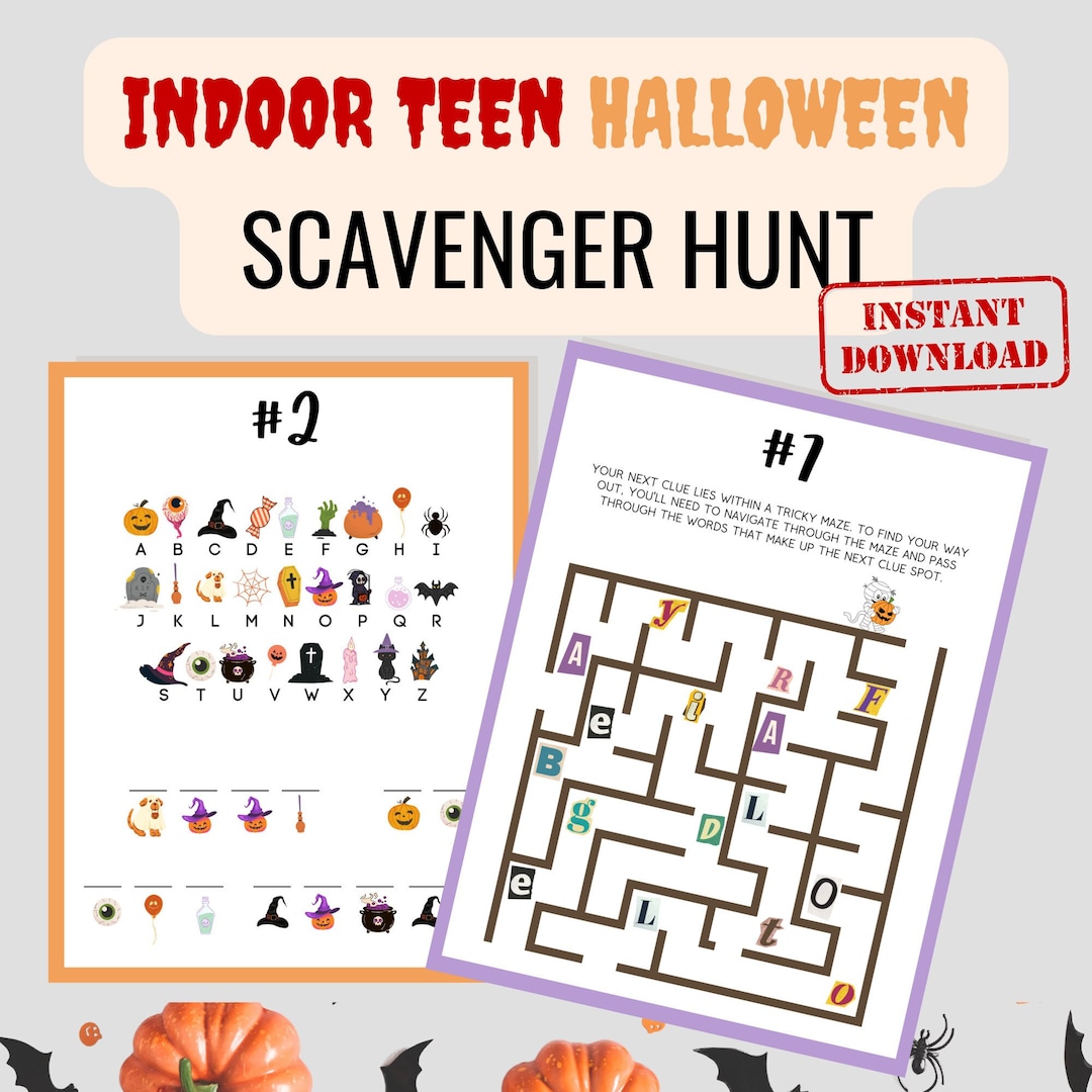 Indoor Halloween Scavenger Hunt for Kids | Halloween Scavenger Hunt for ...
