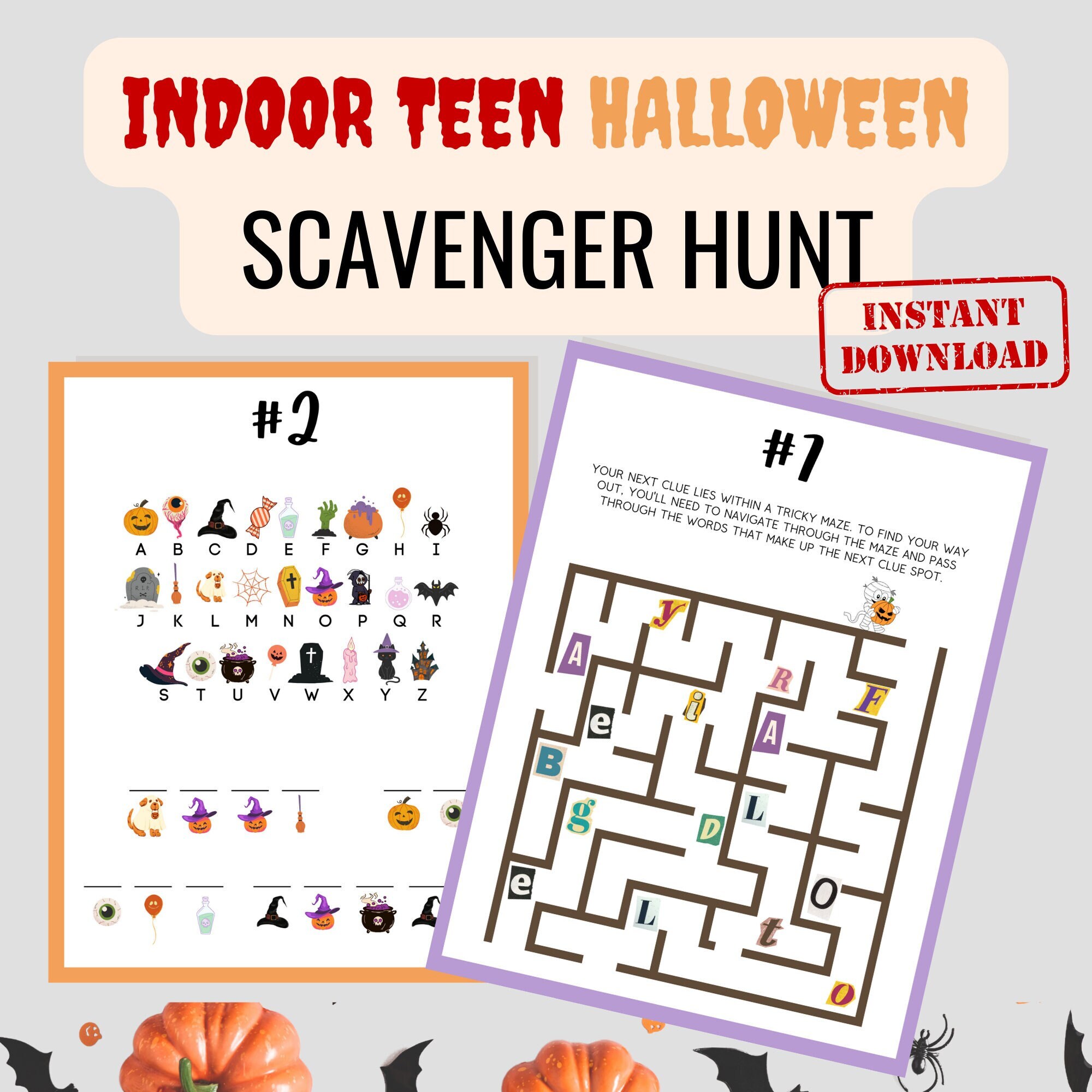 Indoor Halloween Scavenger Hunt for Kids Halloween Scavenger - Etsy
