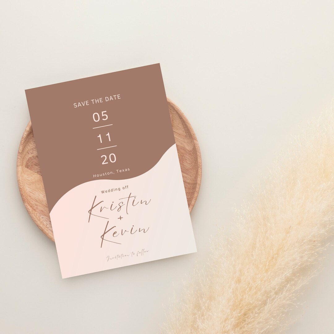 Minimalistic Save the Date | Boho Digital Wedding Template | Simplistic ...