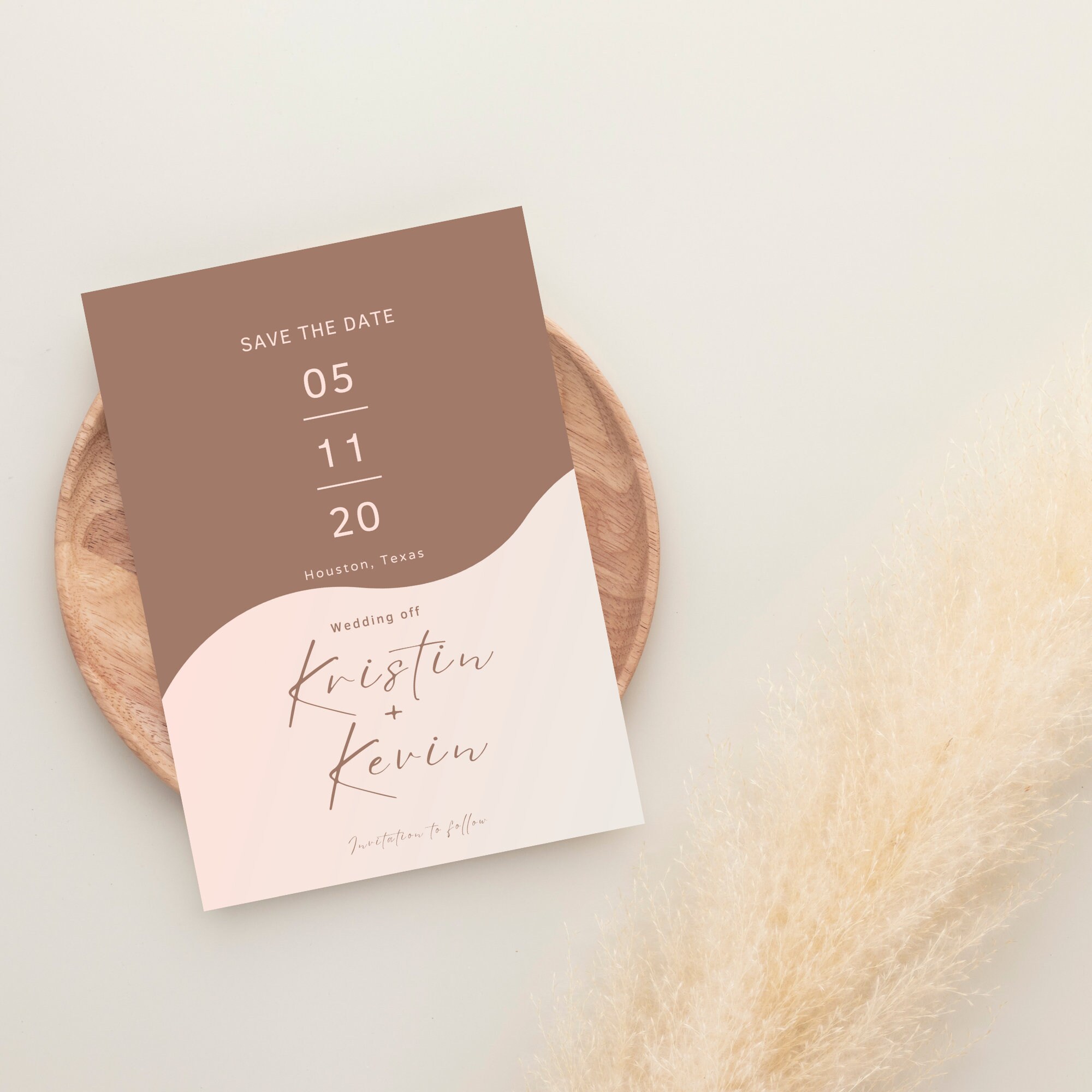 Minimalistic Save the Date Boho Digital Wedding Template Simplistic ...