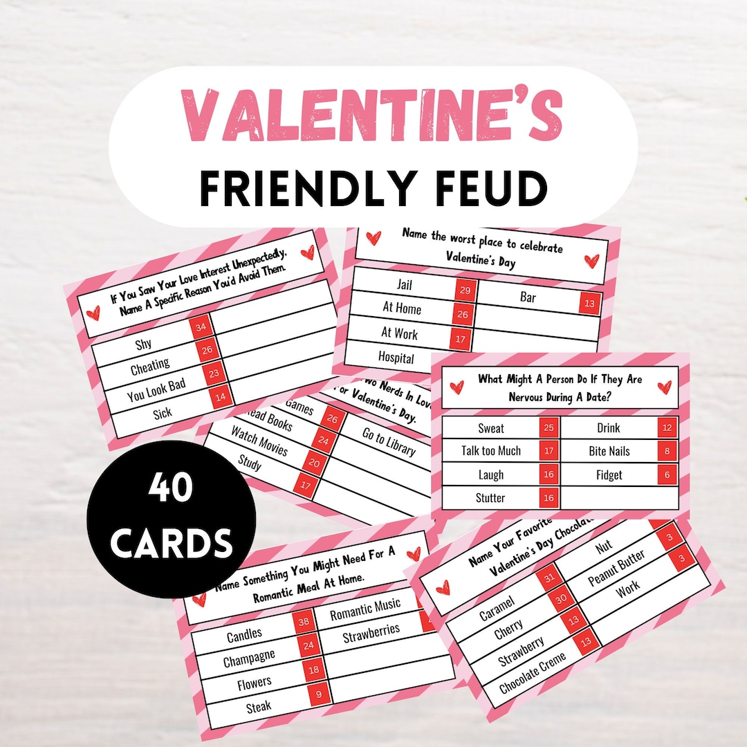 Valentine's Friendly Feud Printable| Valentine's Day Game | Galentine ...