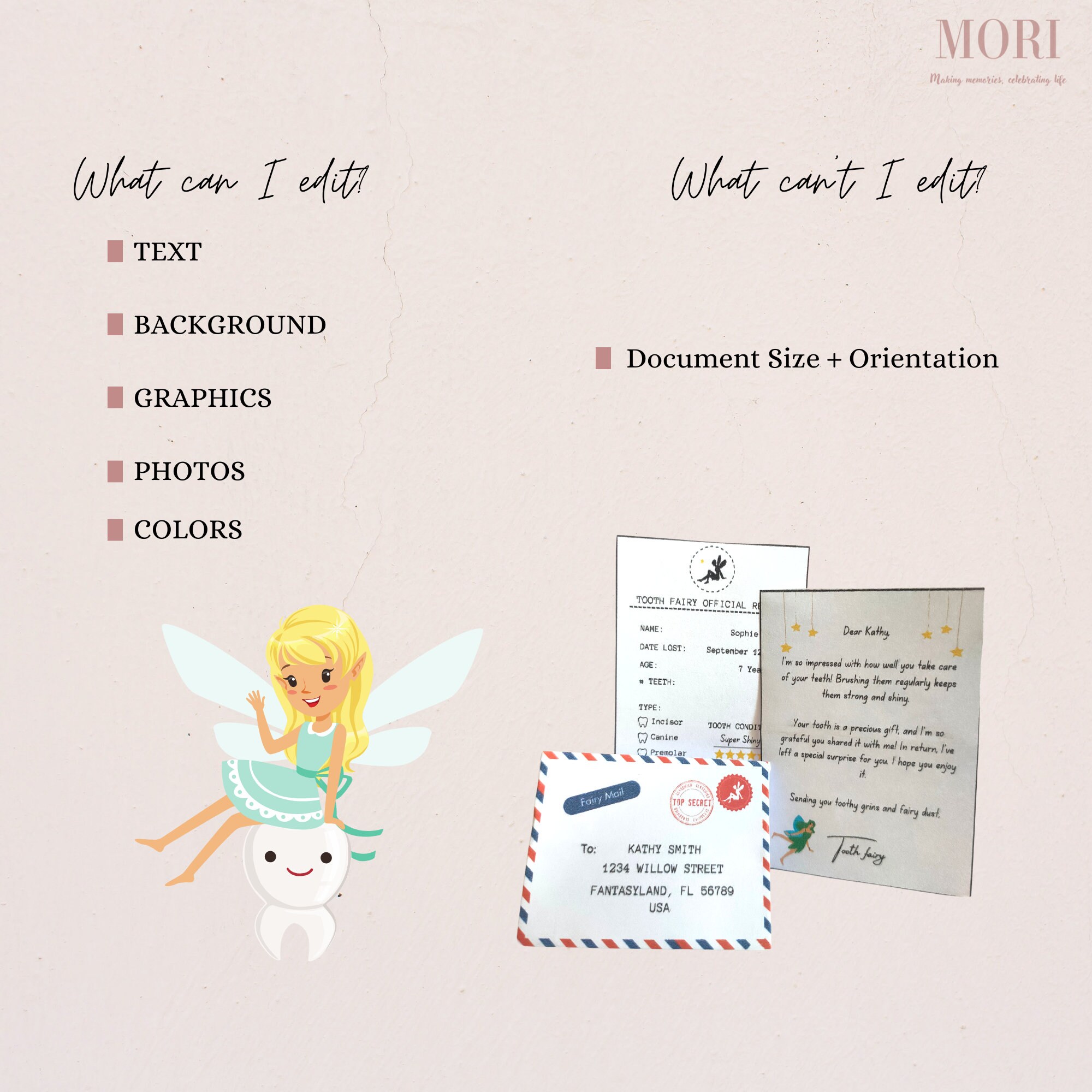 Mini Kit Letter From the Tooth Fairy Mini Tooth Fairy - Etsy