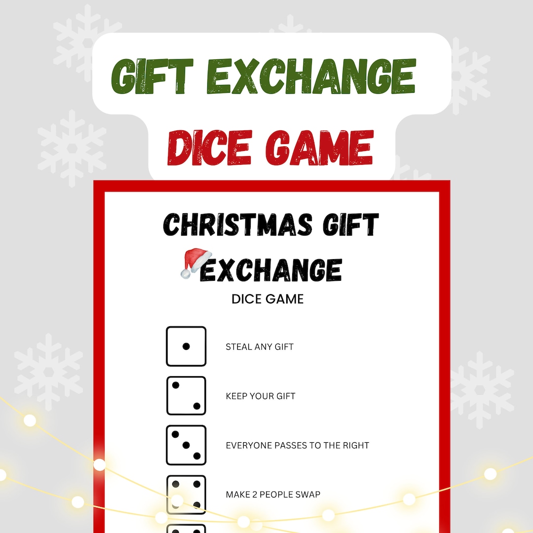EDITABLE Christmas Dice Gift Exchange Game | Secret Santa Dice ...
