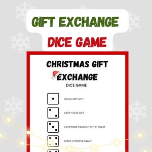 EDITABLE Christmas Dice Gift Exchange Game | Secret Santa Dice ...