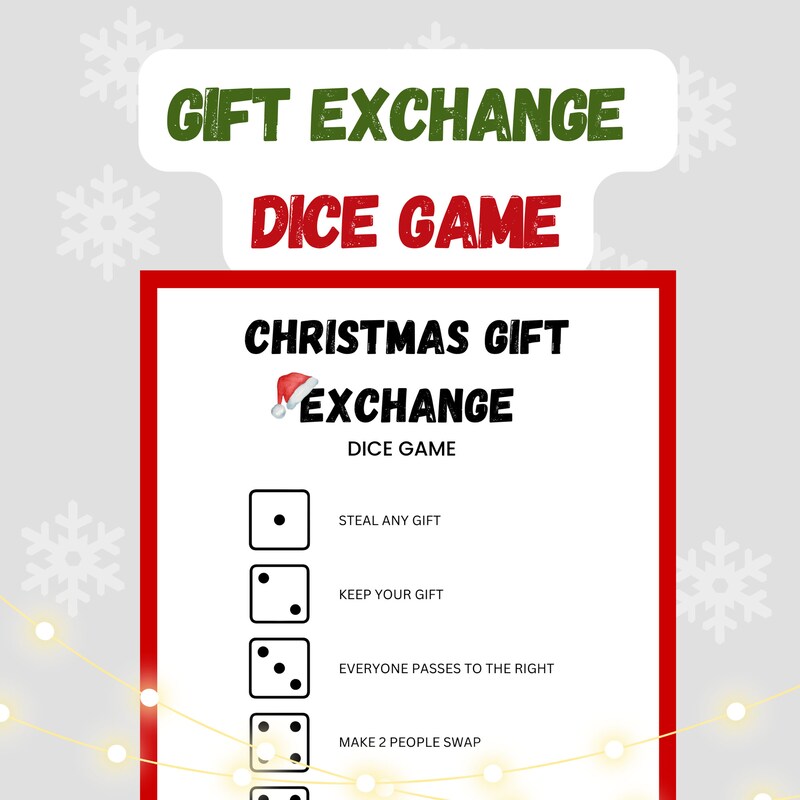 Secret Santa Dice Game - Etsy
