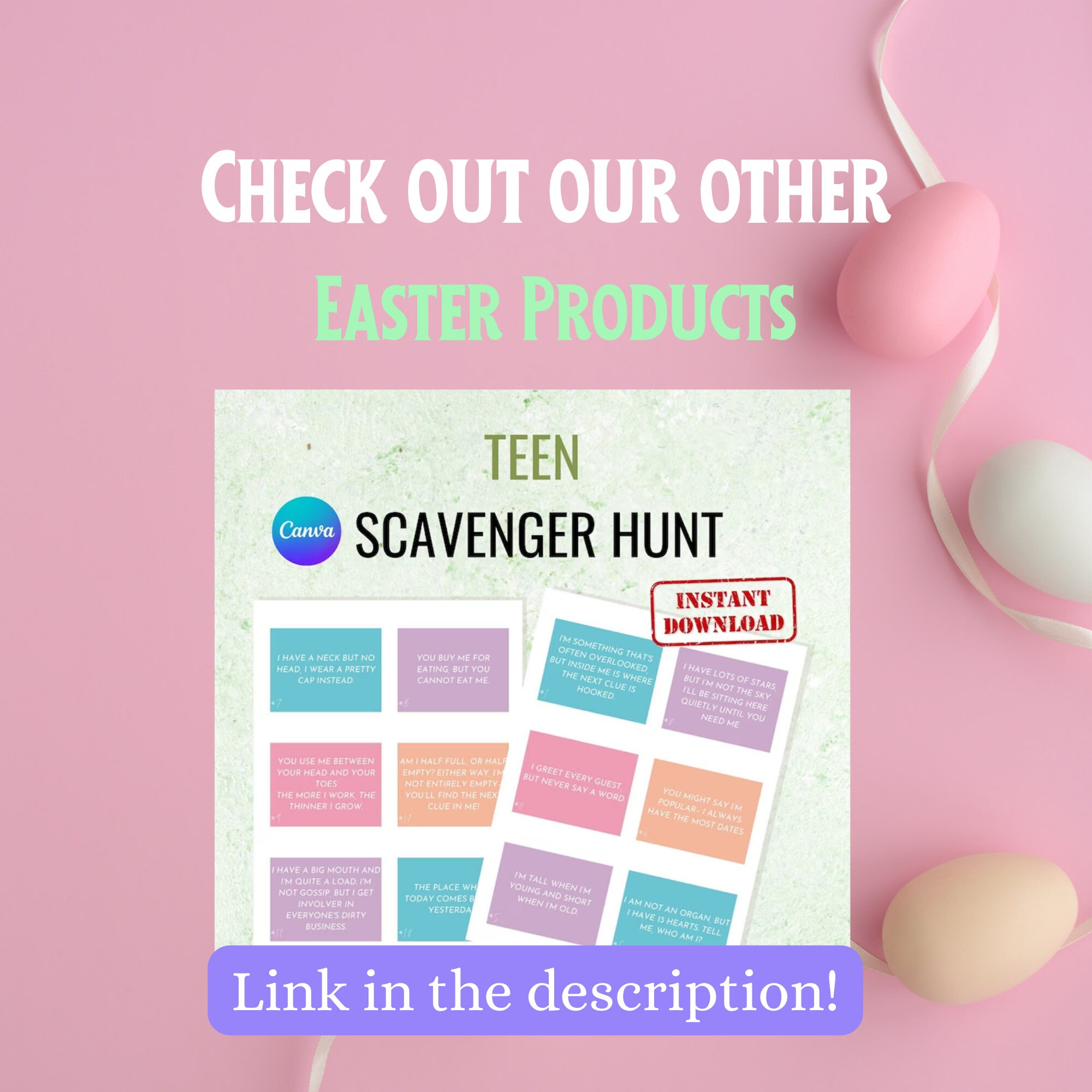 Easter Indoor Scavenger Hunt for Teens | Easter Egg Hunt Older Kids ...
