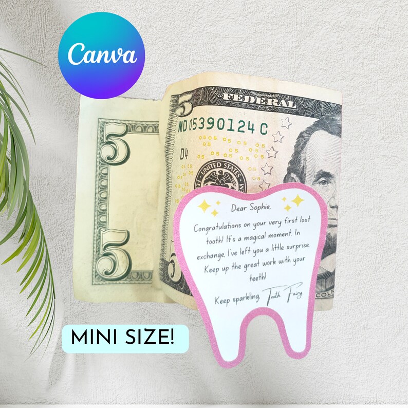 Letter From the Tooth Fairy First Tooth | Mini Tooth Fairy Note ...