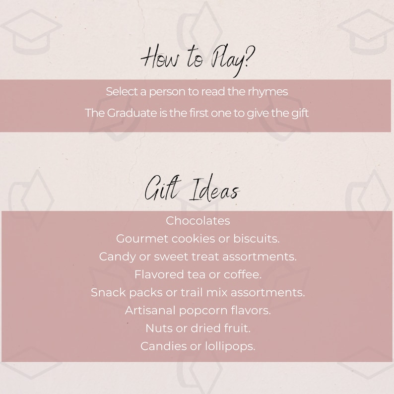 Pass the Gift Game | Graduation Games Printable | Pass the Prize Gift ...