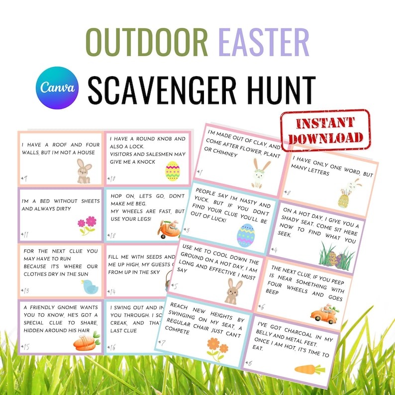 Outdoor Easter Scavenger Hunt for Kids| Scavenger Hunt Game Editable ...