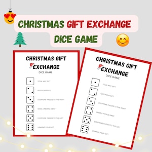 EDITABLE Christmas Dice Gift Exchange Game | Secret Santa Dice ...