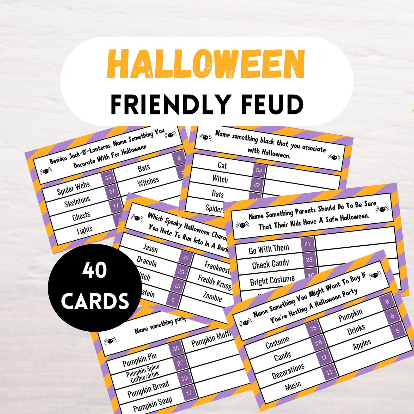 Halloween Family Feud Questions | Halloween Trivia | Halloween Game ...