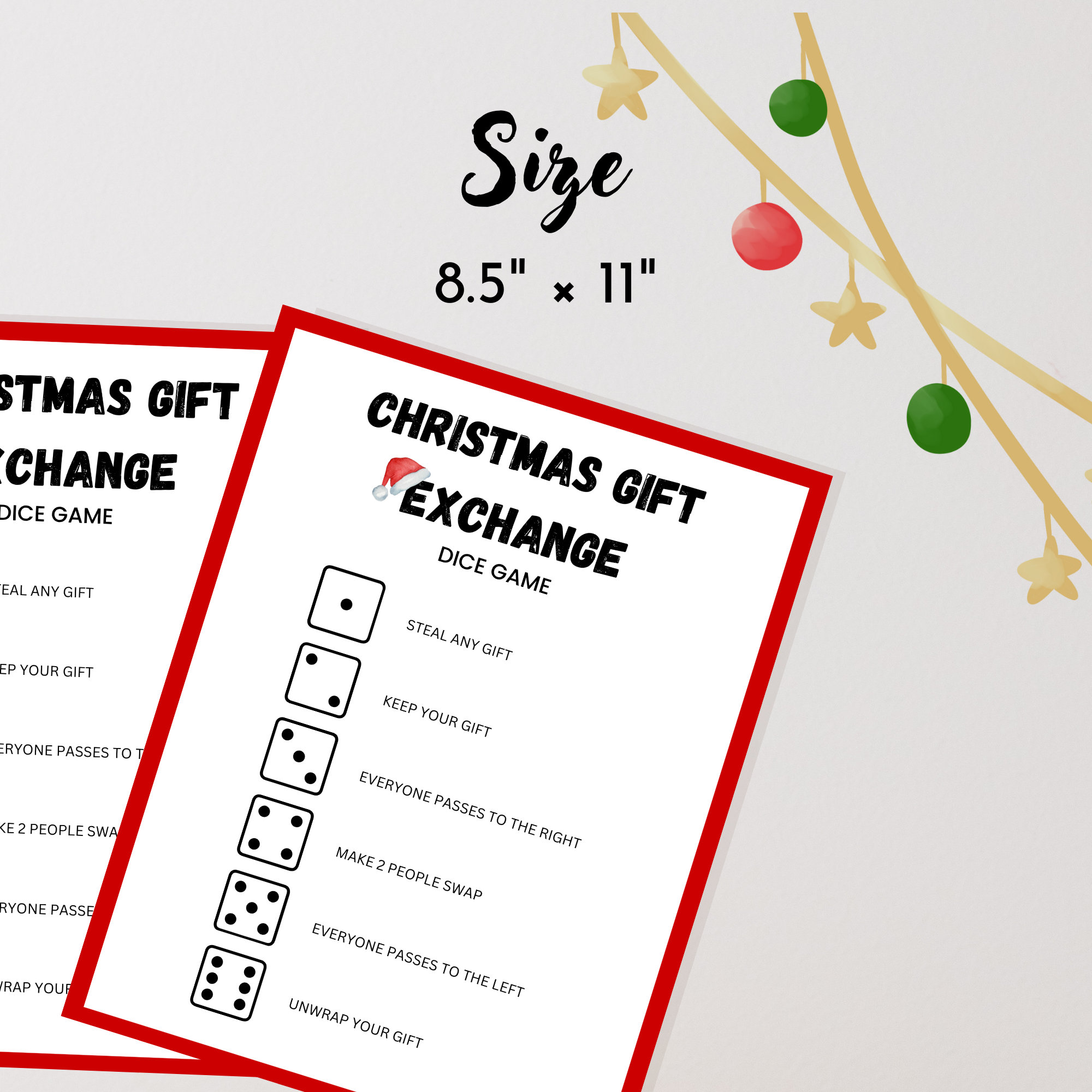 EDITABLE Christmas Dice Gift Exchange Game | Secret Santa Dice ...