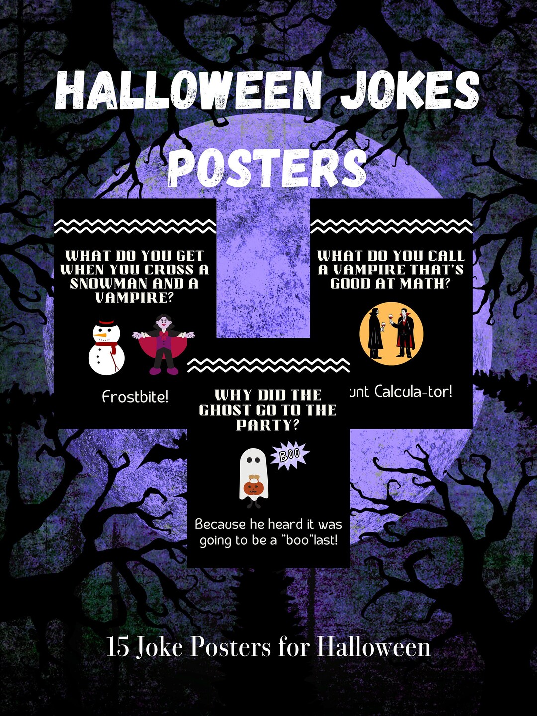 Halloween Jokes Posters | Halloween Party Posters | Halloween Props ...