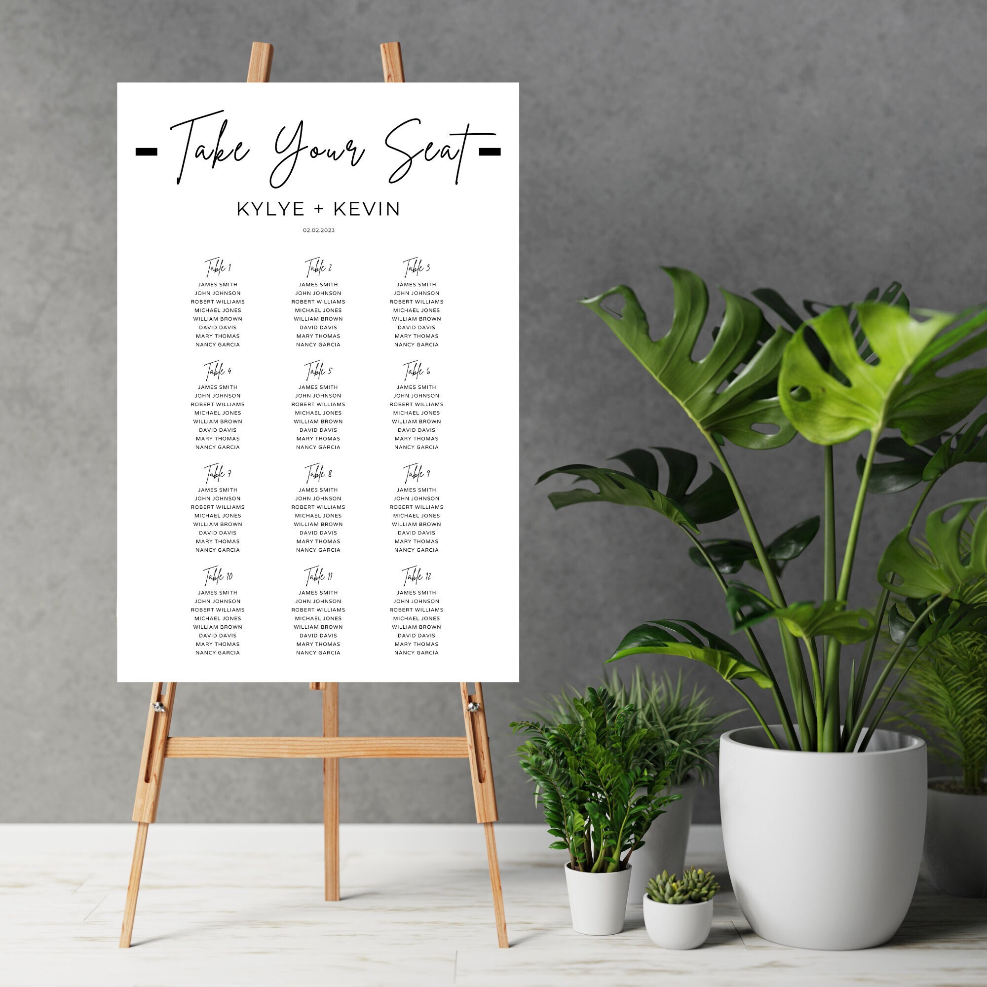 Minimalistic Seating Sign Chart Boho Digital Wedding Sitting - Etsy