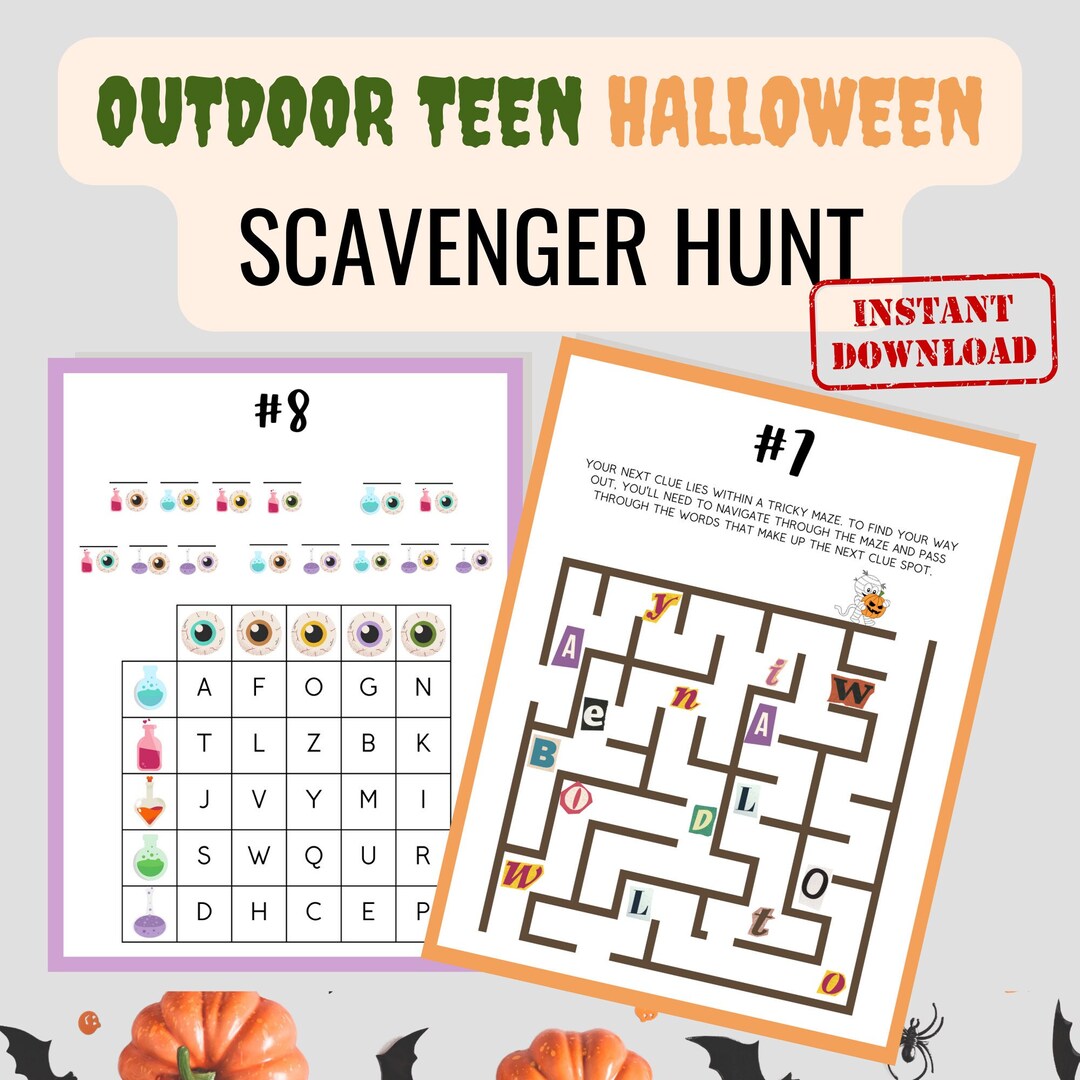 Outdoor Halloween Scavenger Hunt for Kids | Halloween Scavenger Hunt ...