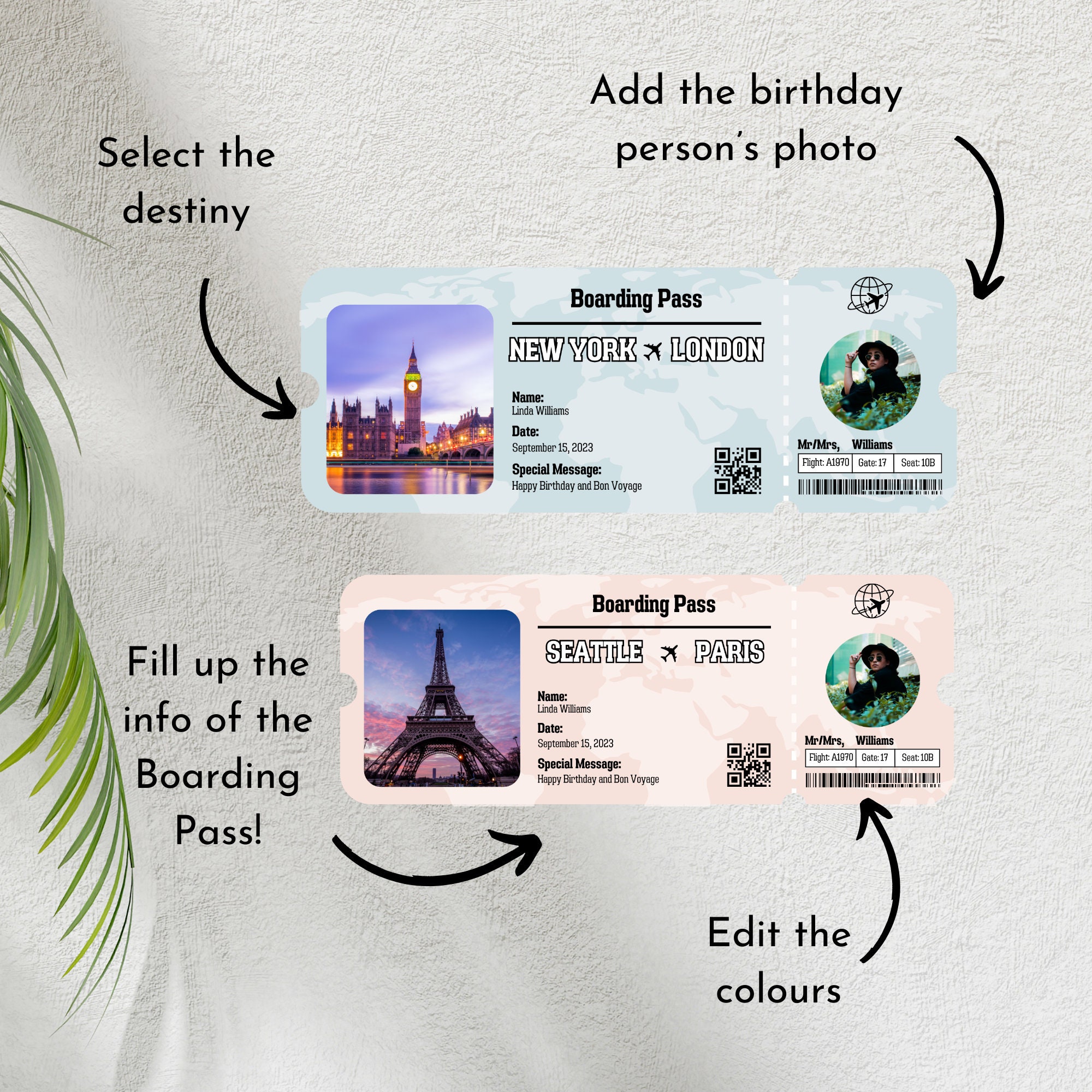 Boarding Pass Editable Canva | Boarding Pass Template | Boarding Pass ...