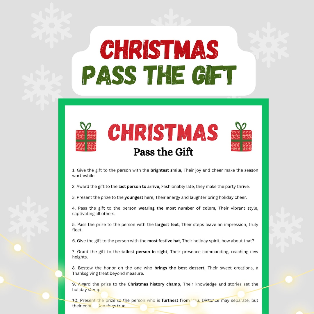 Christmas Pass the Gift Game Editable | Christmas Pass the Present ...