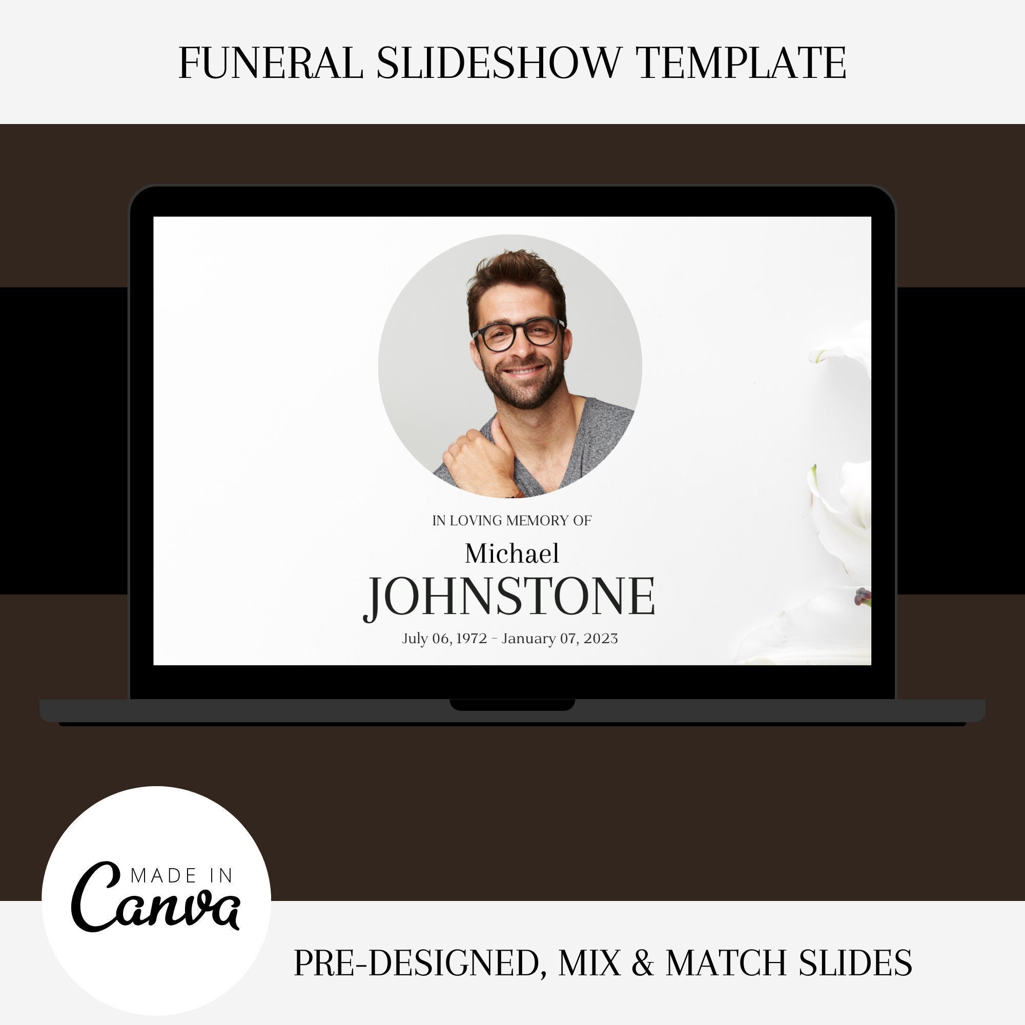 Funeral Slideshow Template | Memorial Slideshow Photo | Costum ...