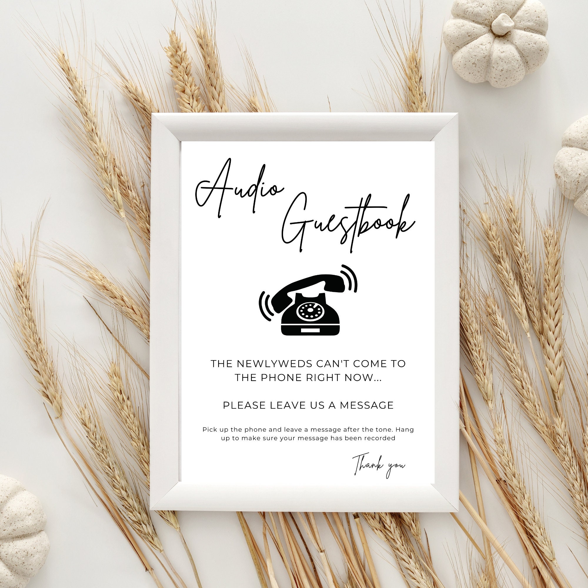 Minimalistic Audio Guest Book Sign Template | Boho Digital Download ...
