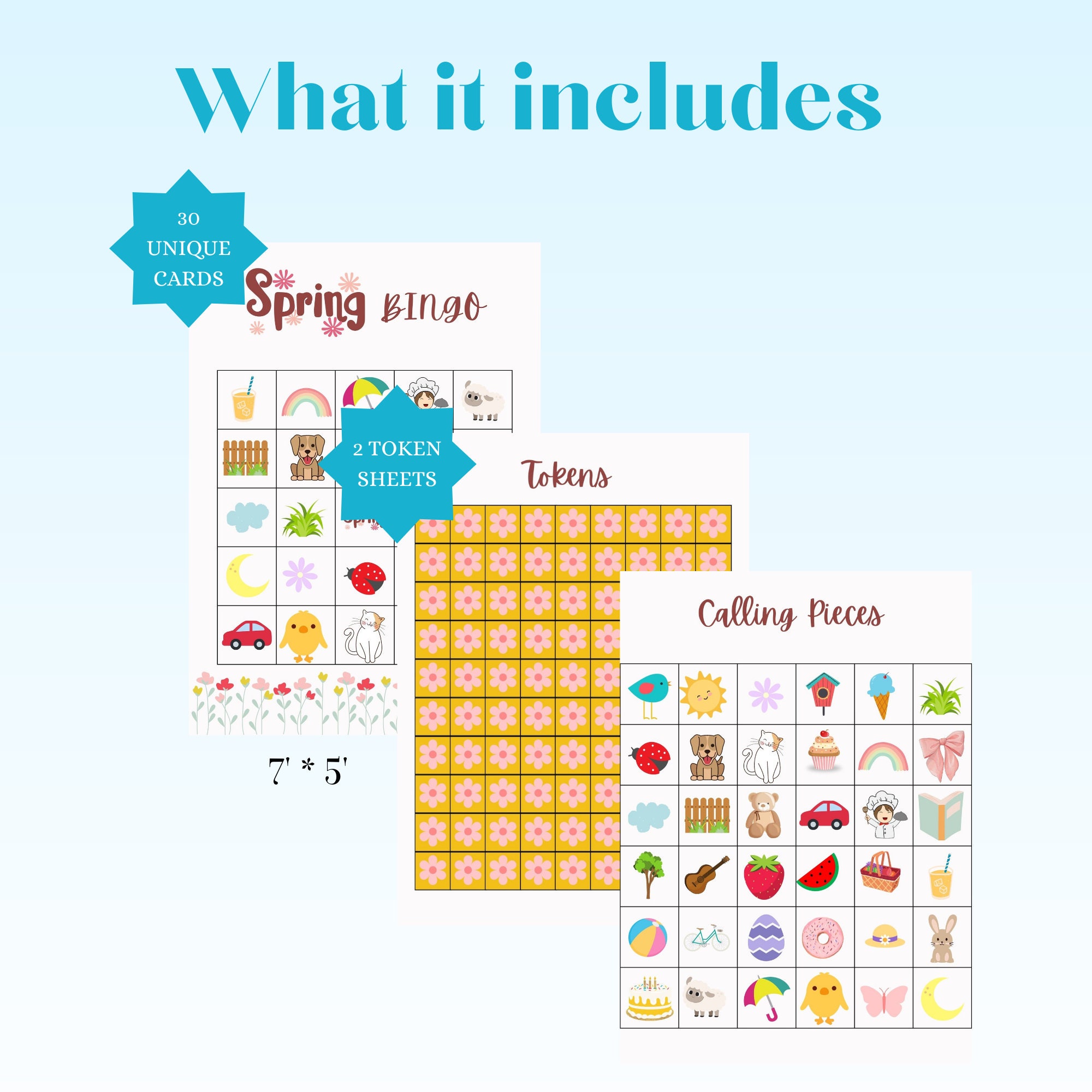 Spring Bingo for Kids | Bingo Cards Spring Inspired | Printable Bingo ...