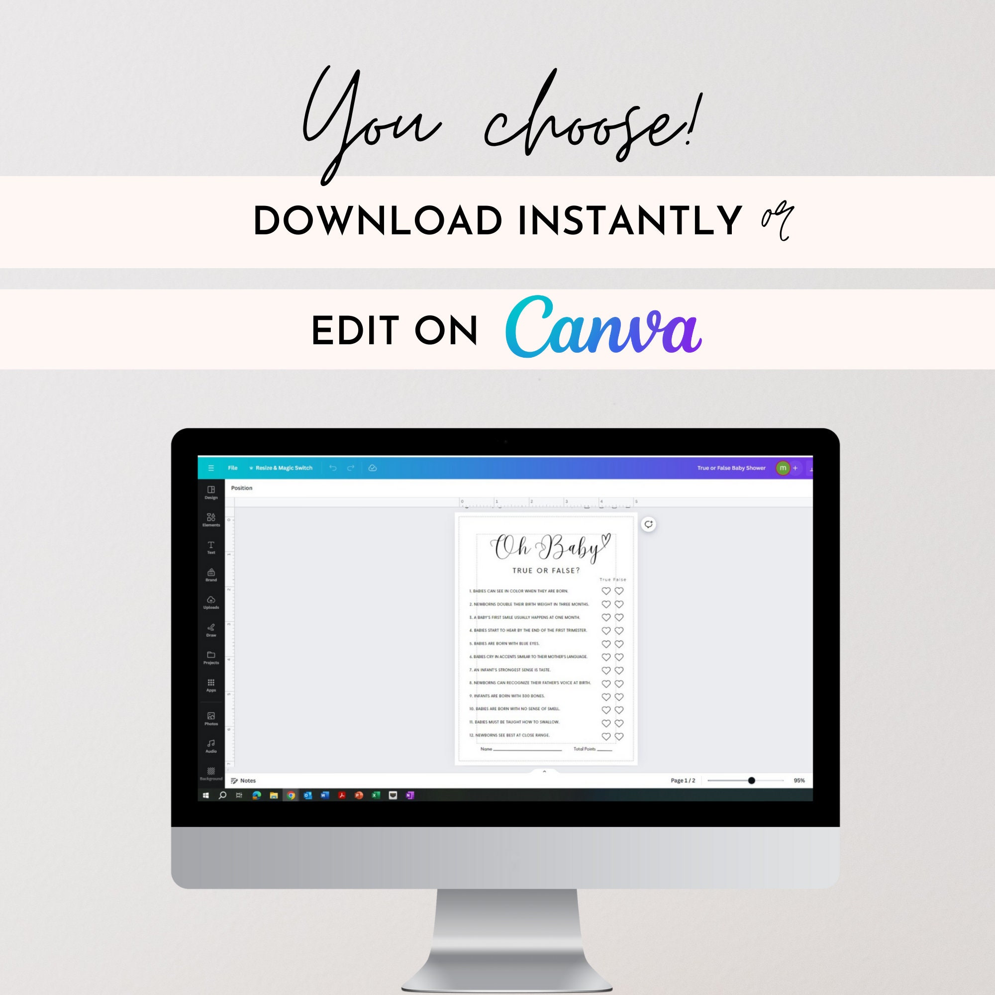 Bingo Baby Shower Editable | Pintable Bingo Cards Baby Shower | Baby ...