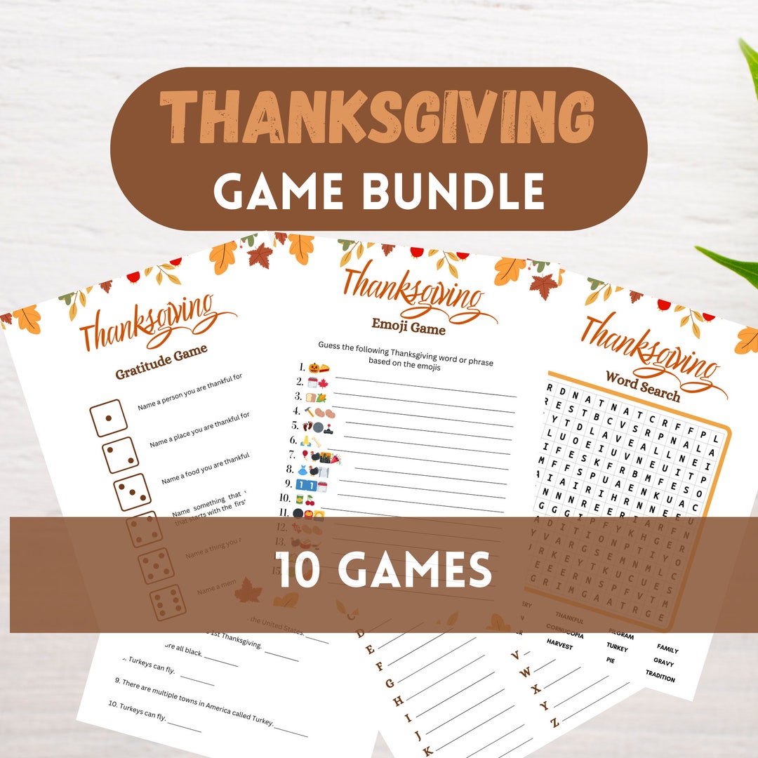 Thanksgiving Game Bundle | Printable Family Activities (editable) - Etsy