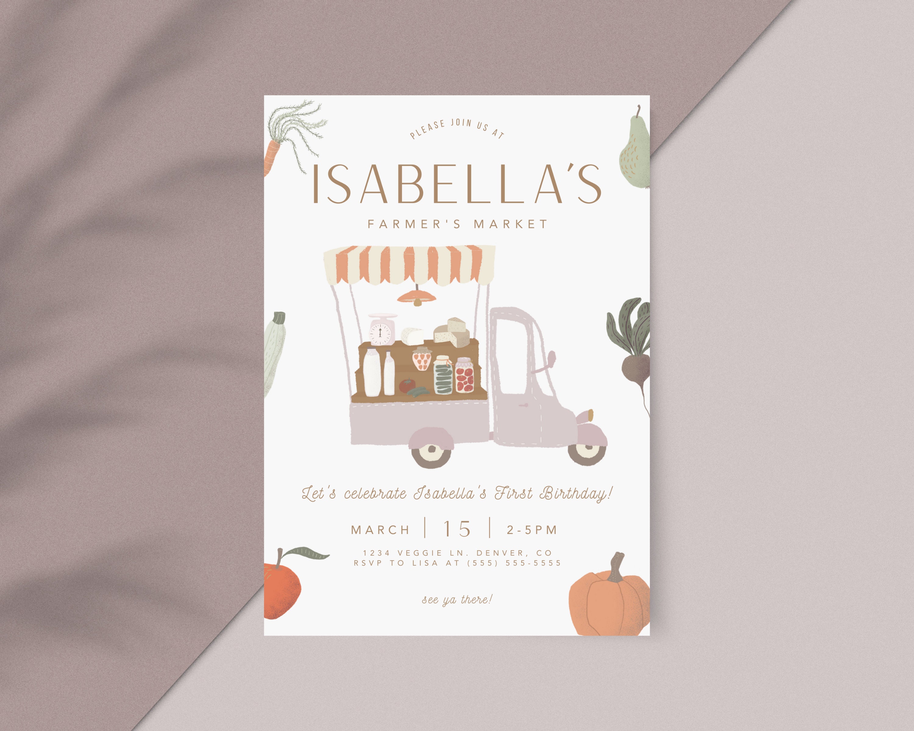 Farmer's Market Invitation ONLY, Farmer's Market Birthday Girl, Market ...