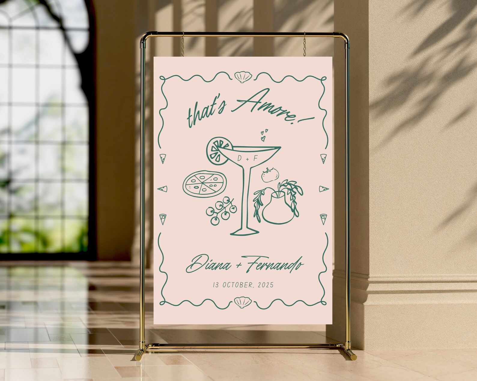 That's Amore Rehearsal Dinner Sign, Welcome Sign, Hand Drawn ...