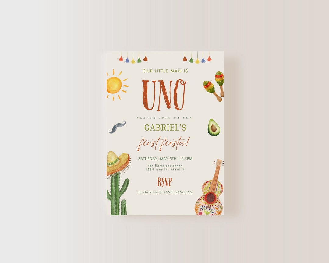 Turning Uno Birthday Invitation, Uno Fiesta Digital Invitation, First ...