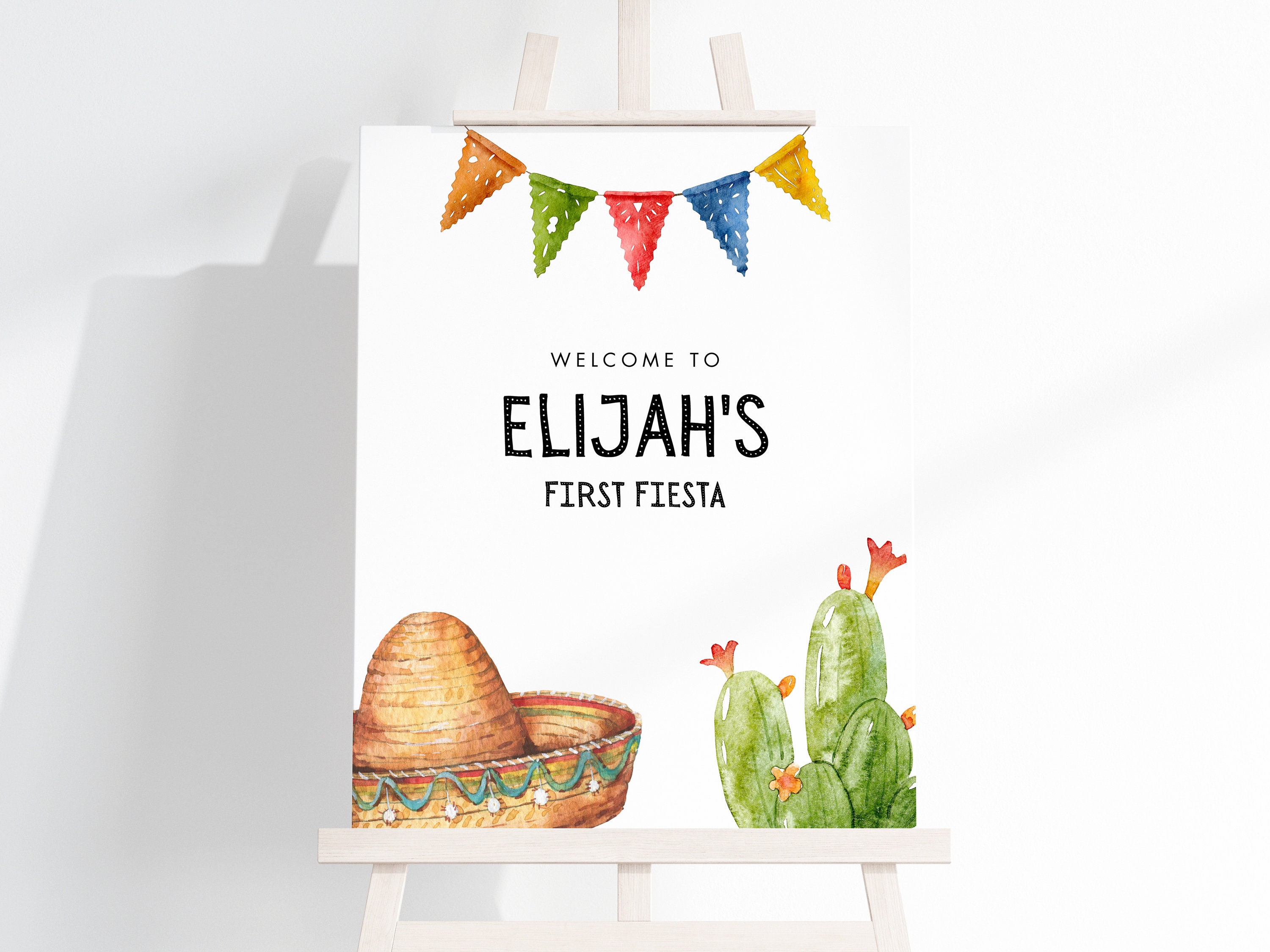 First Fiesta Welcome Sign, First Fiesta Birthday Welcome Sign, EDITABLE ...