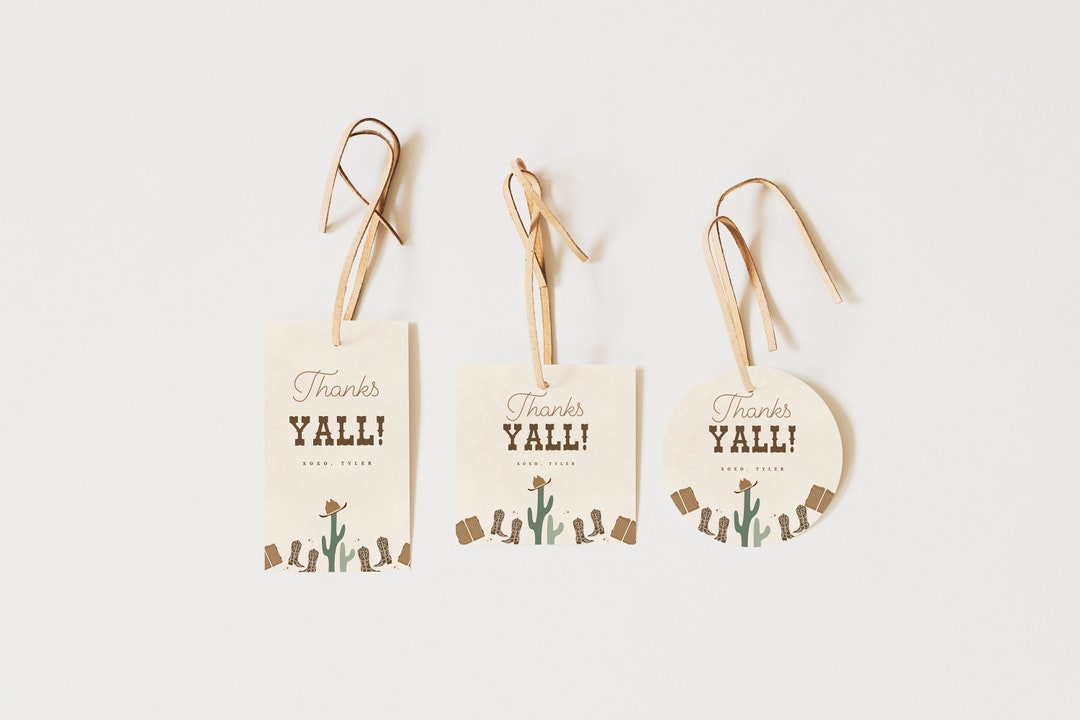 1st Rodeo Favor Tags I First Rodeo Thank You Tag | Cowboy Cowgirl ...