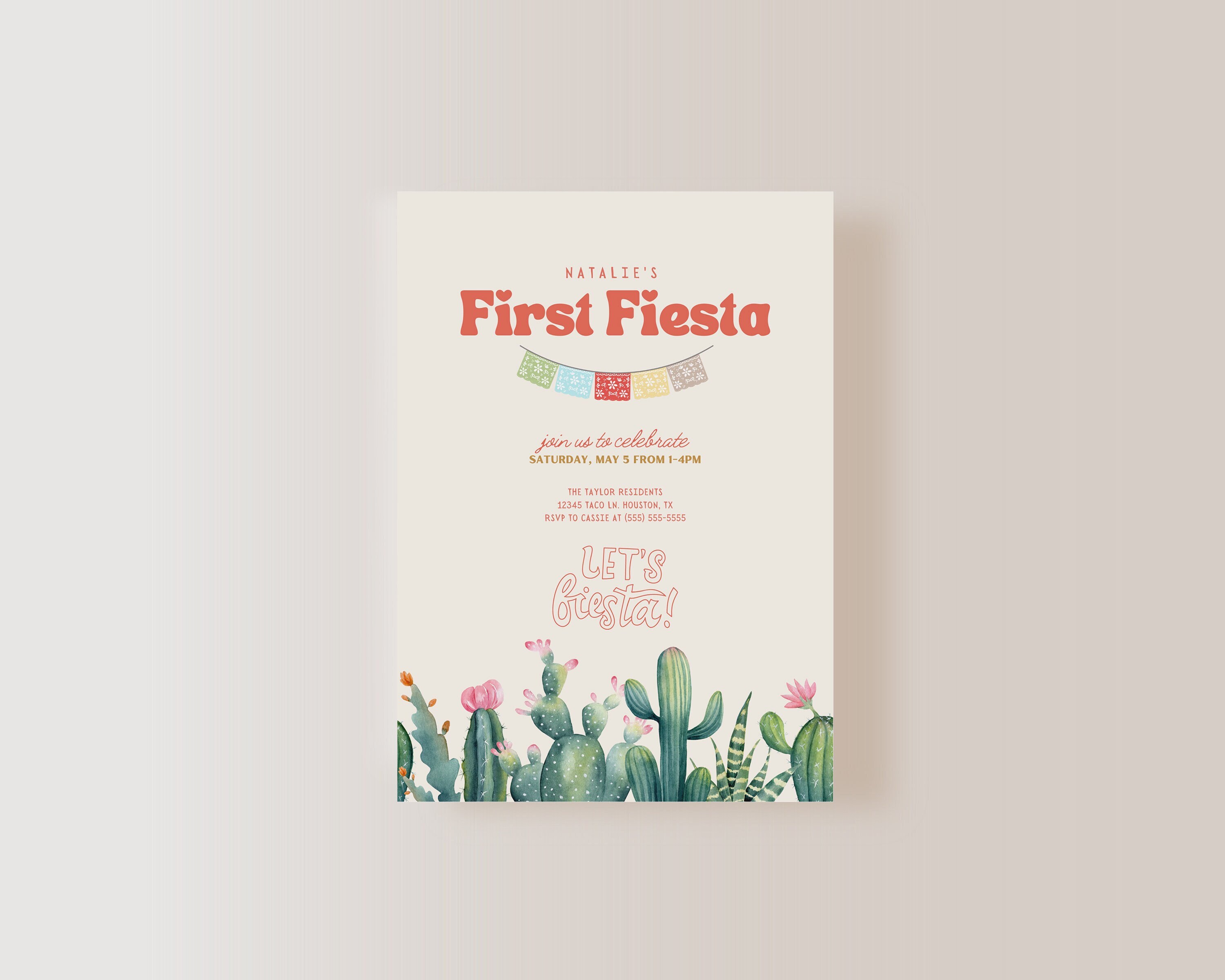First Fiesta Birthday Invitation, Digital First Fiesta Invitation ...