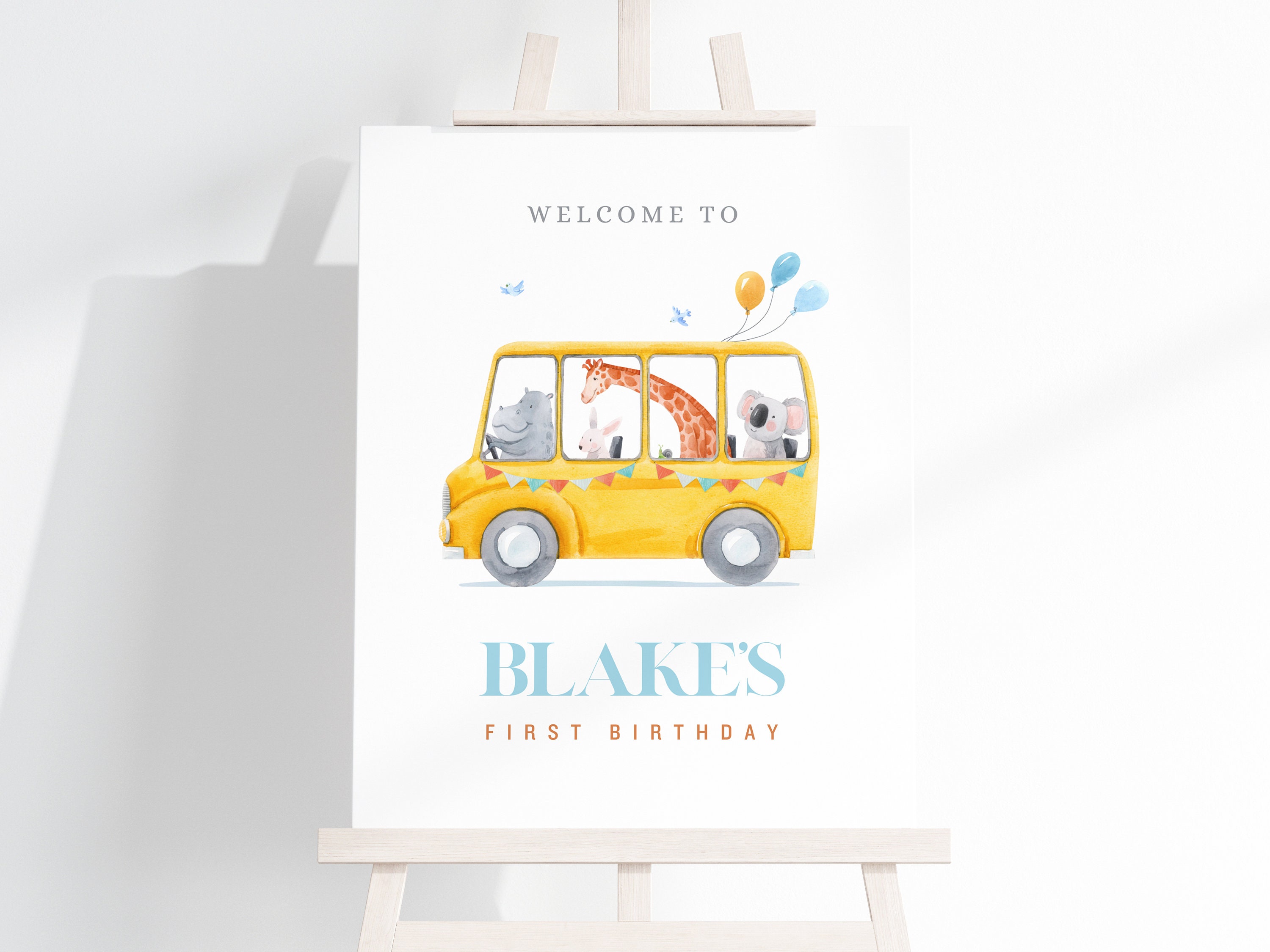 Baby on the Bus Invitation, Baby on the Bus Birthday Invitation, School ...