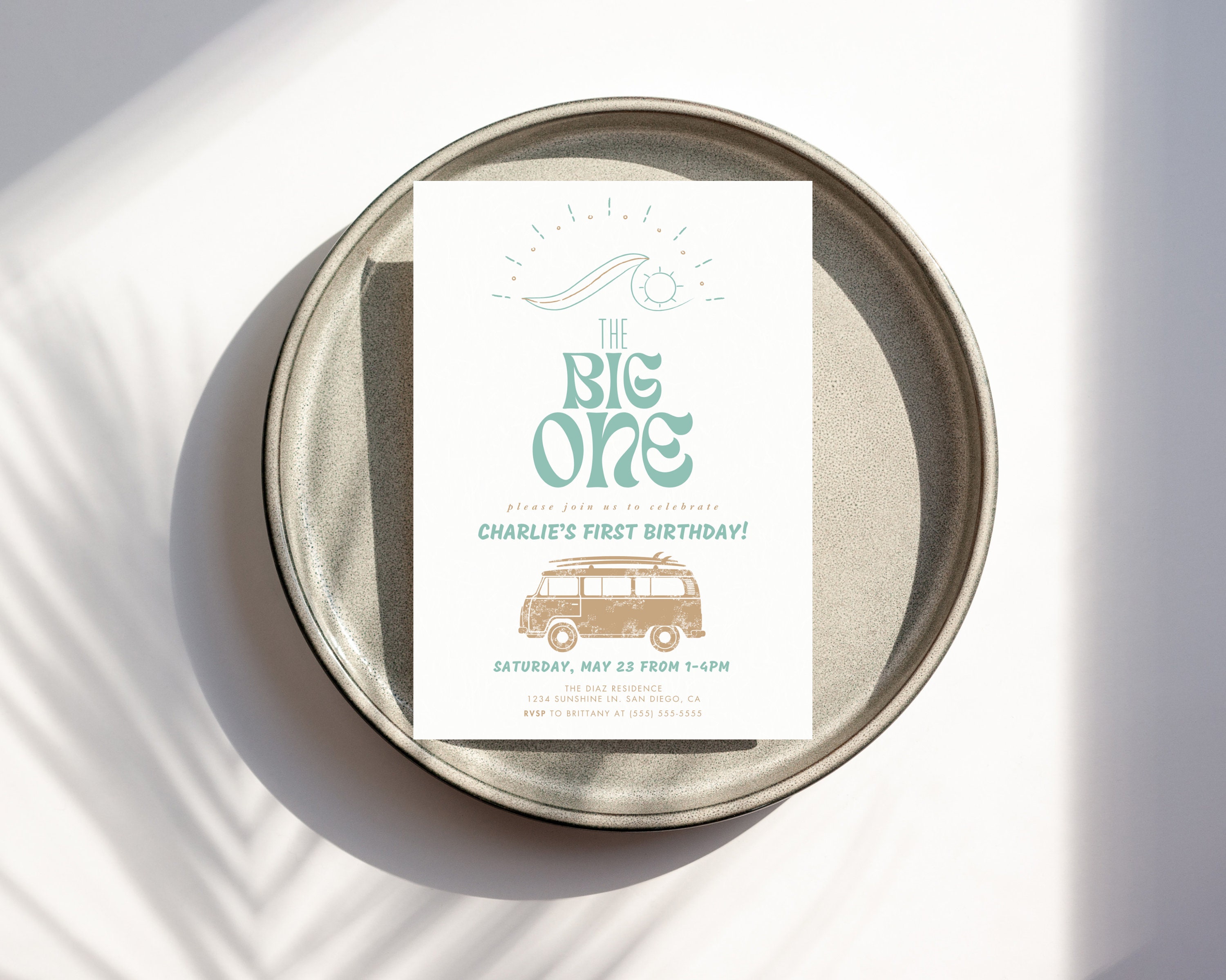 The Big One Invitation ONLY Surf First Birthday Wave Invitation First ...