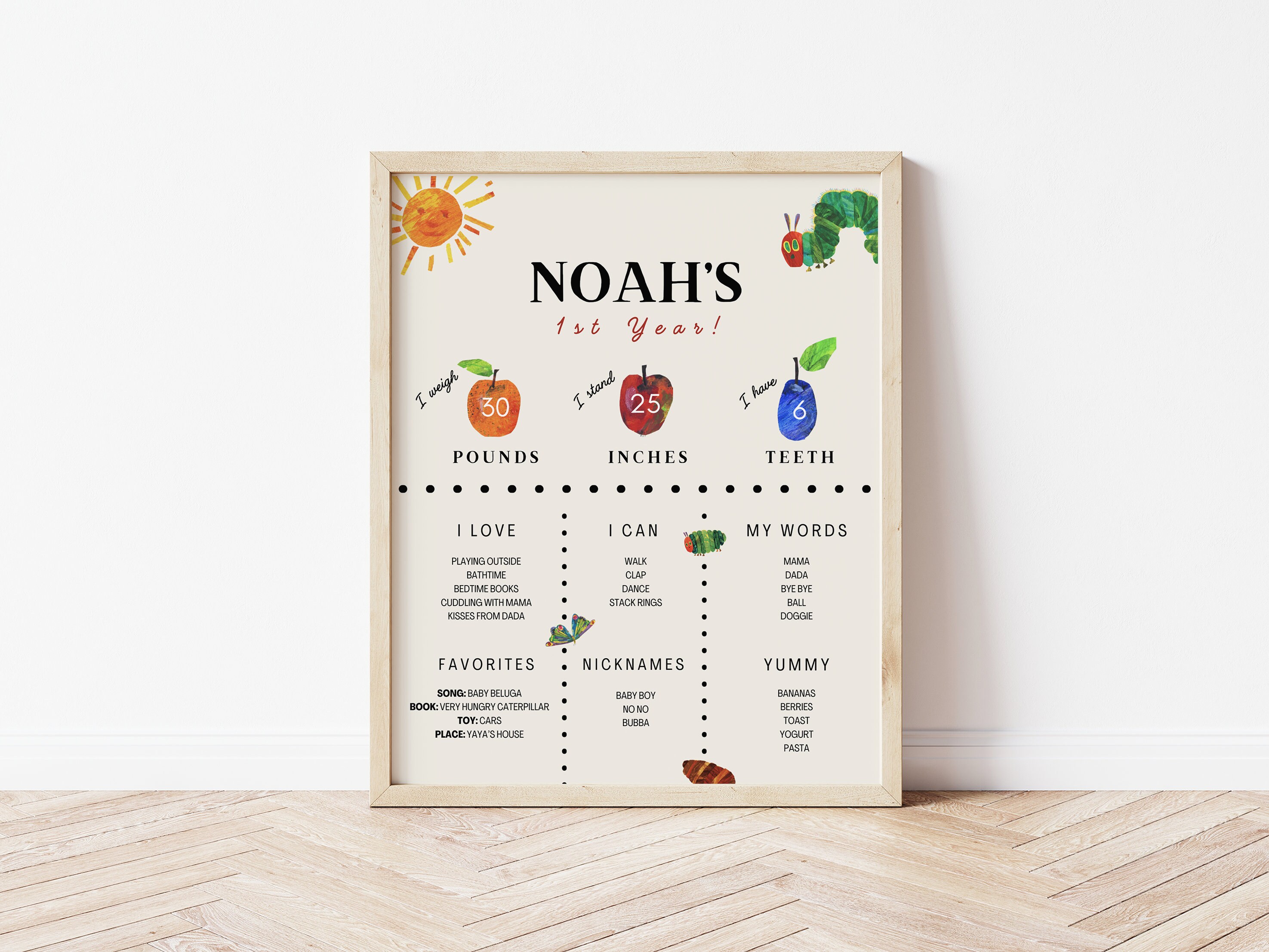 The Very Hungry Caterpillar Welcome Sign, Editable Number, Hungry ...