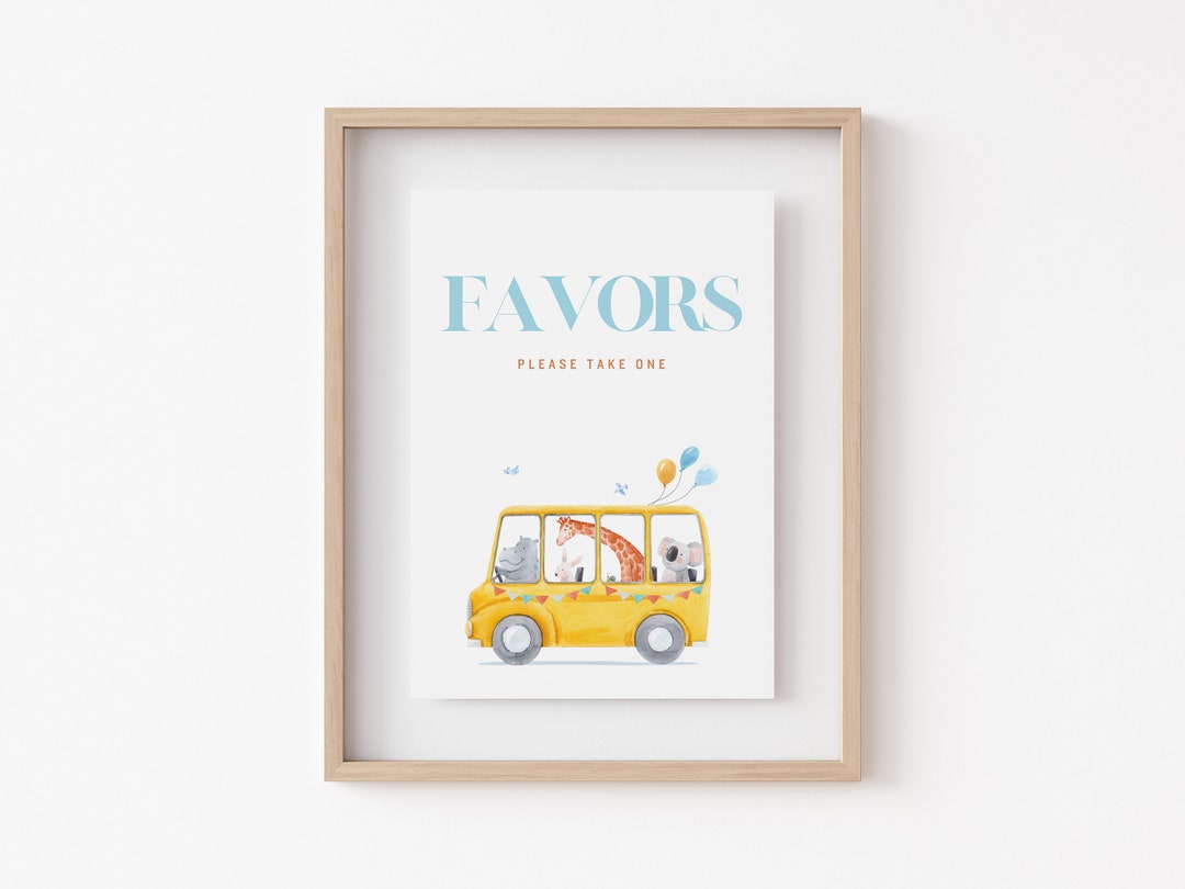Baby on the Bus Custom Sign, Wheels on the Bus Favor Sign, EDITABLE ...