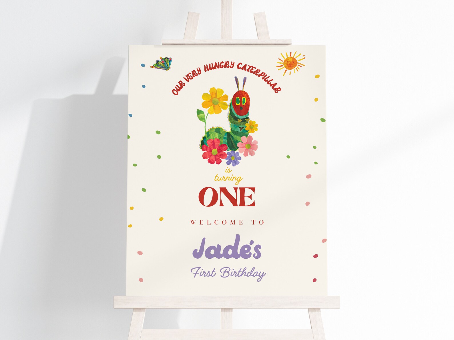 The Very Hungry Caterpillar Girl Welcome Sign, Hungry Caterpillar ...