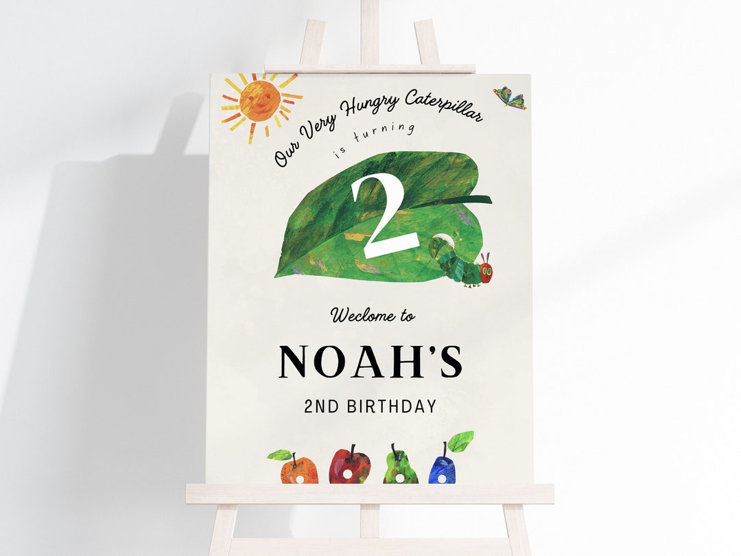 The Very Hungry Caterpillar Welcome Sign, Editable Number, Hungry ...