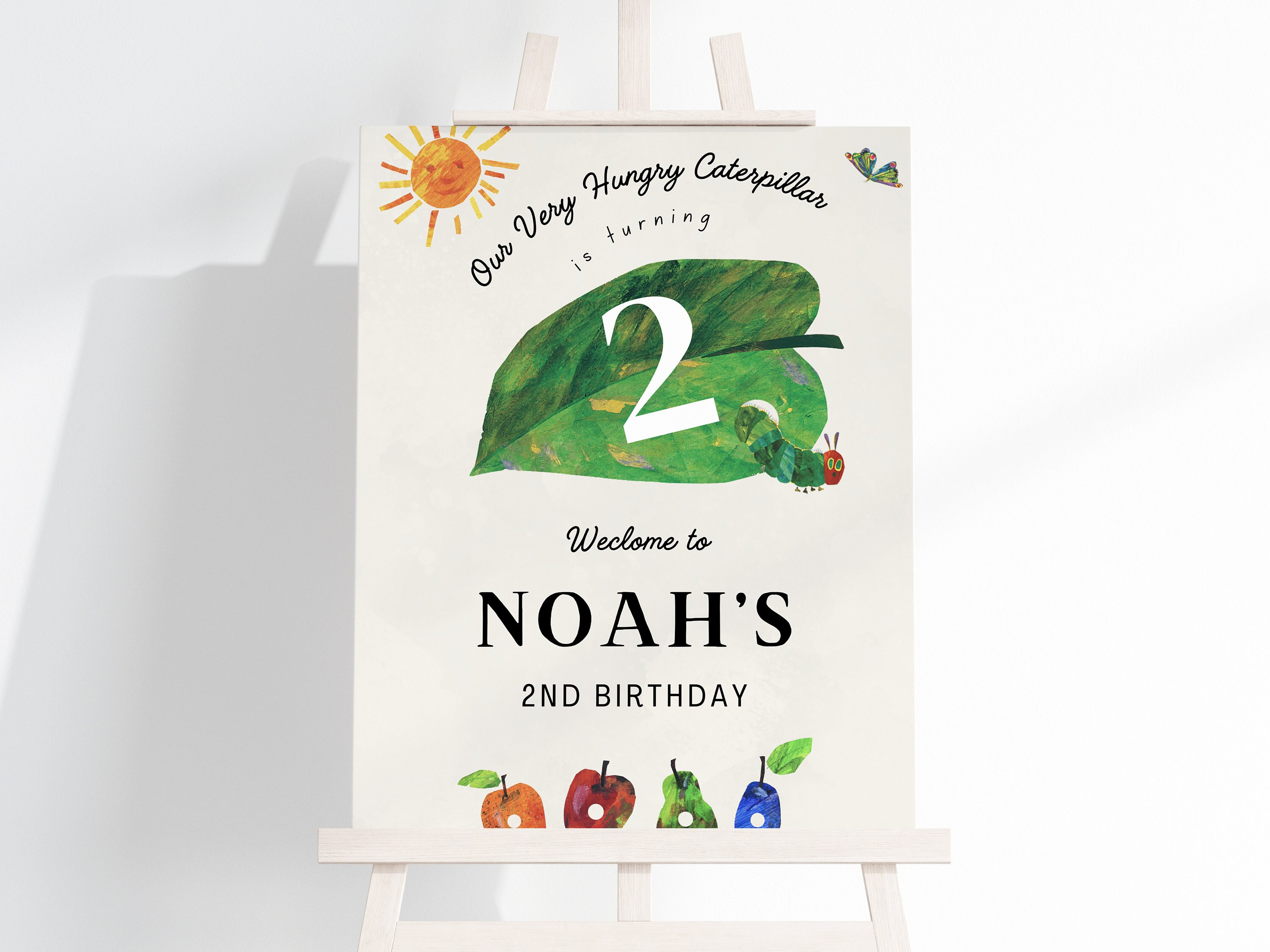 The Very Hungry Caterpillar Welcome Sign, Editable Number, Hungry ...