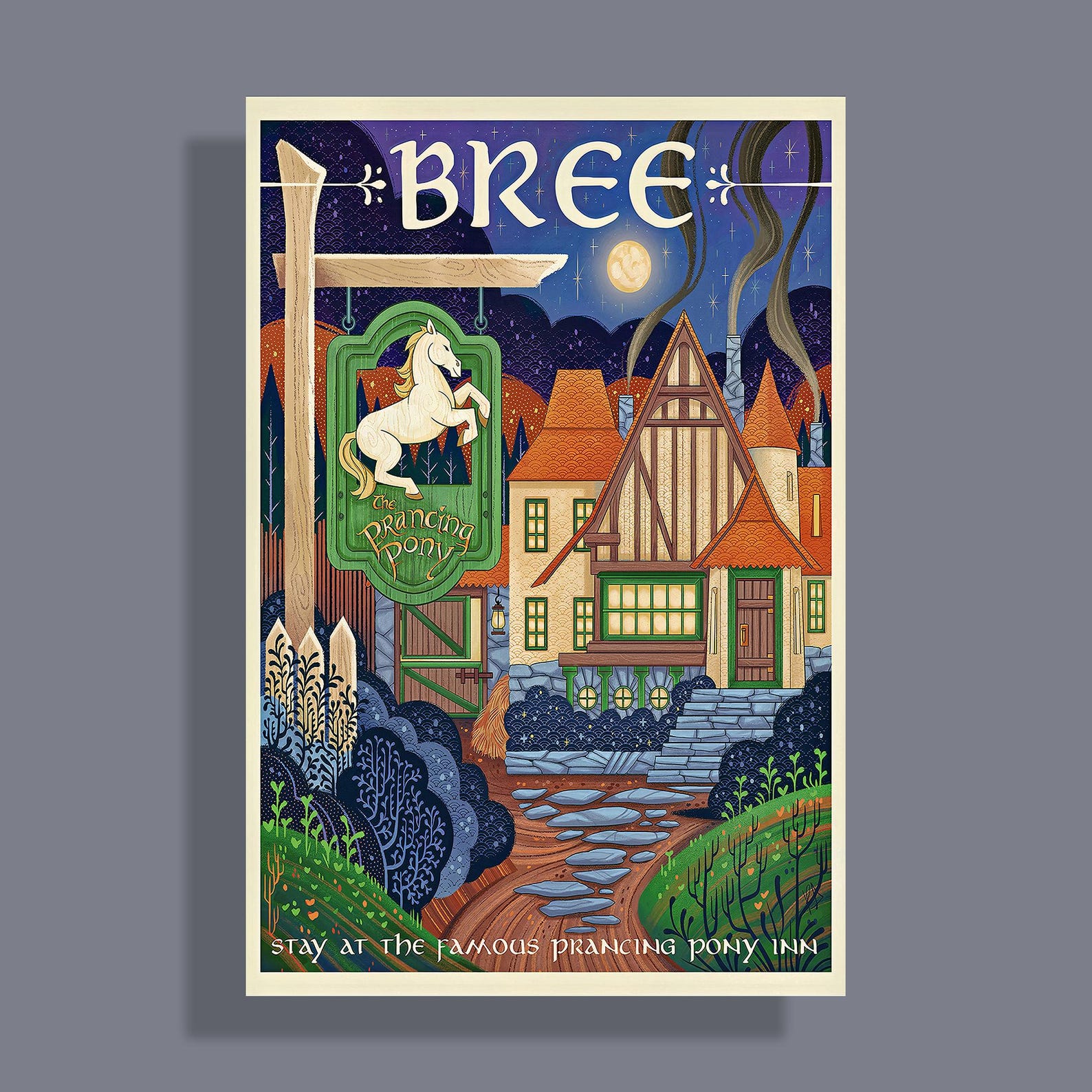Bree Prancing Pony Travel Fantasy Rings Lord Unframed Poster - Etsy