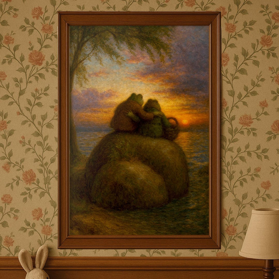 Frog and Toad Sunset Painting Wall Art | Vintage Art PRINTABLE Digital ...