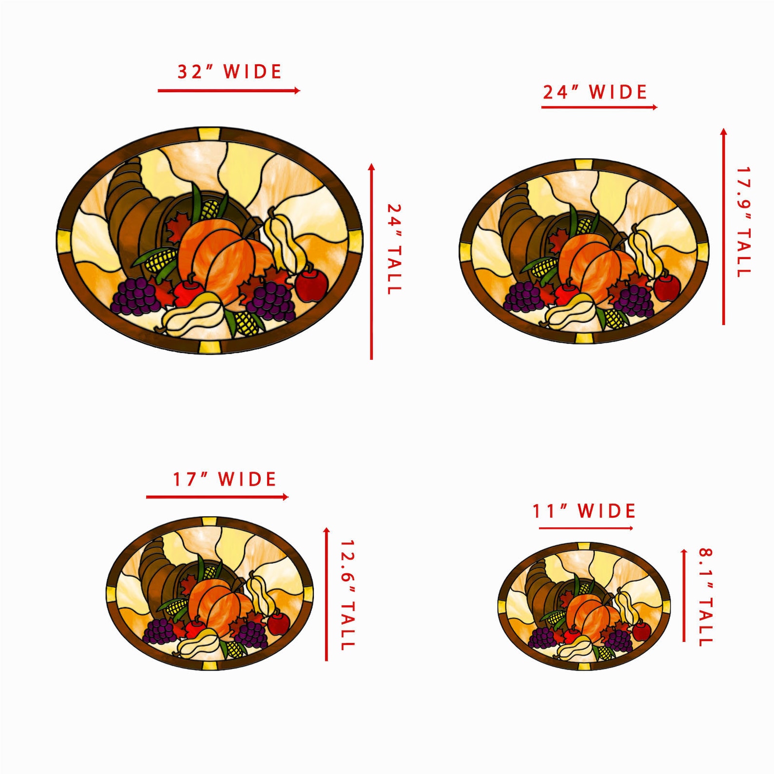 Thanksgiving Cornucopia Stained Glass Window Film Cling - Etsy