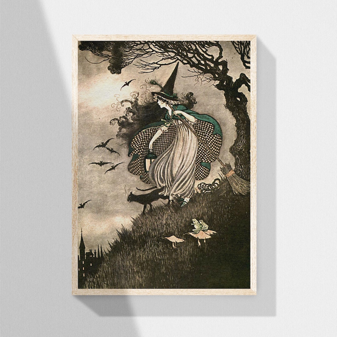 Little Witch With Her Black Cat Ida Rentoul Outhwaite Unframed Poster ...