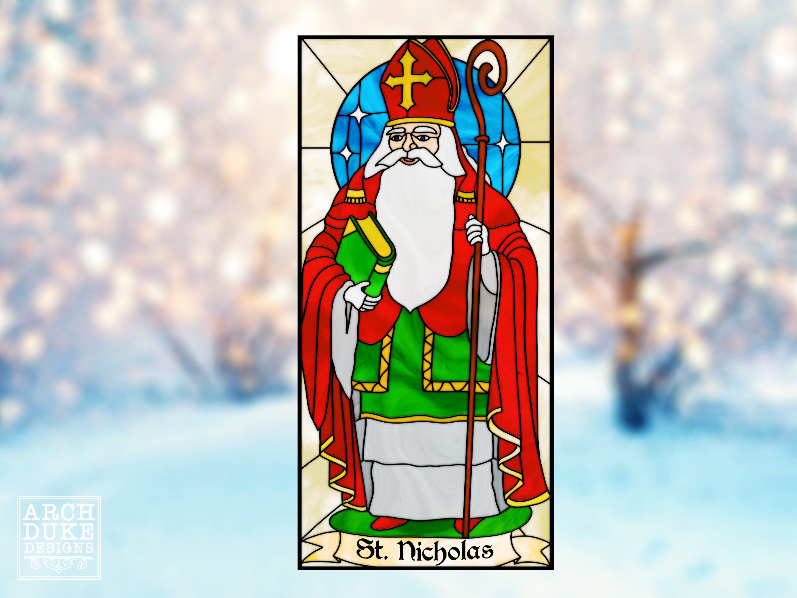 St. Nicholas Stained Glass Stained Glass Window Film - Etsy